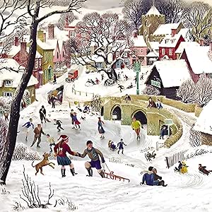 GBCC Charity Christmas Cards Pack of 6 - Charity Christmas Cards with Children Playing in a Snow ...