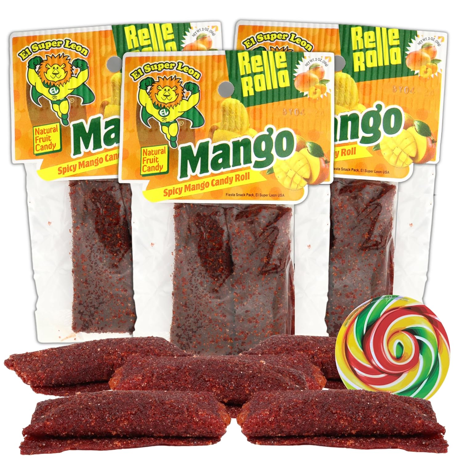 Amazon.com: Spicy Mango Candy, Chili Coated Gummy Roll Up Treat, Fiesta ...