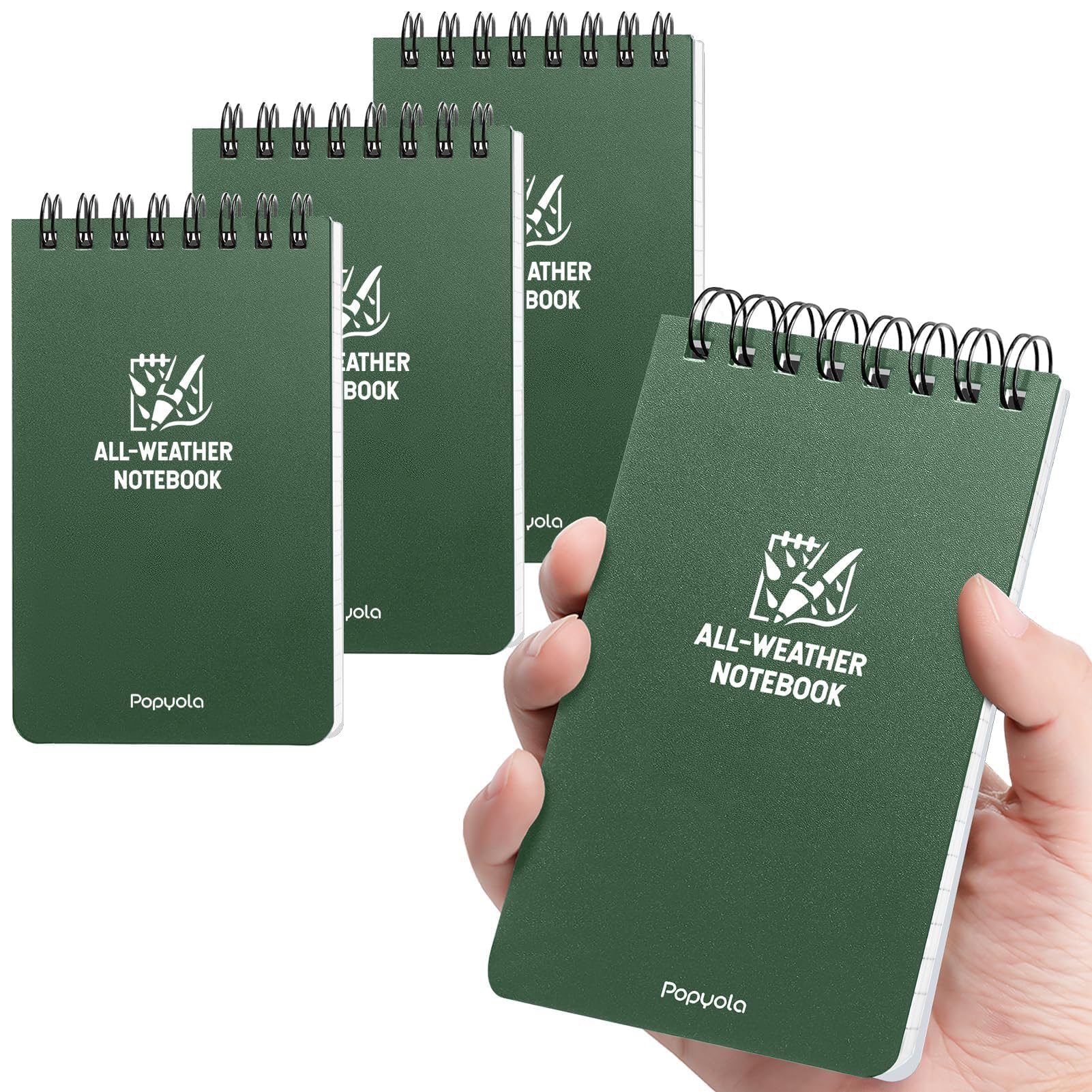 Amazon.com : POPYOLA 4 Pack Waterproof Pocket Notebook, 3x5 Pocket ...