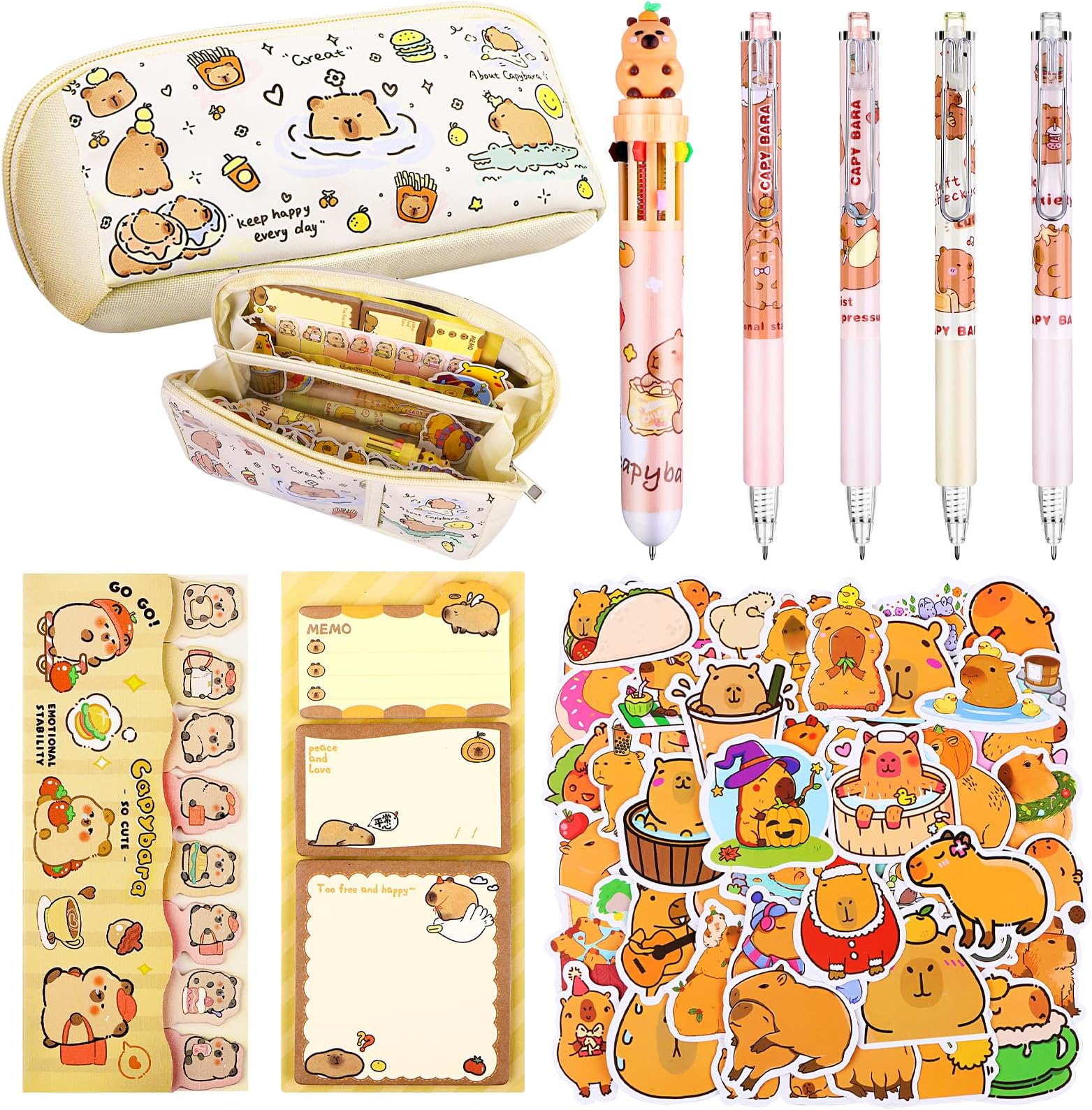 Amazon.com : Capybara School Supplies Set Includes Large Capybara ...