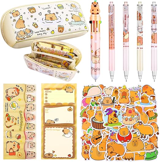 Kawaii Capybara School Supplies Set Cute Capybara Stationery Set ...