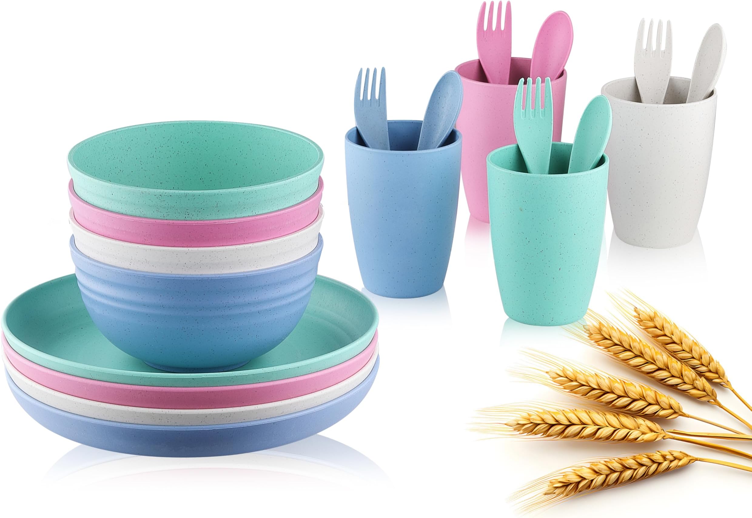 Amazon.com: Klickpick Home Children Plastic Dinnerware Set Of 36 Pieces ...