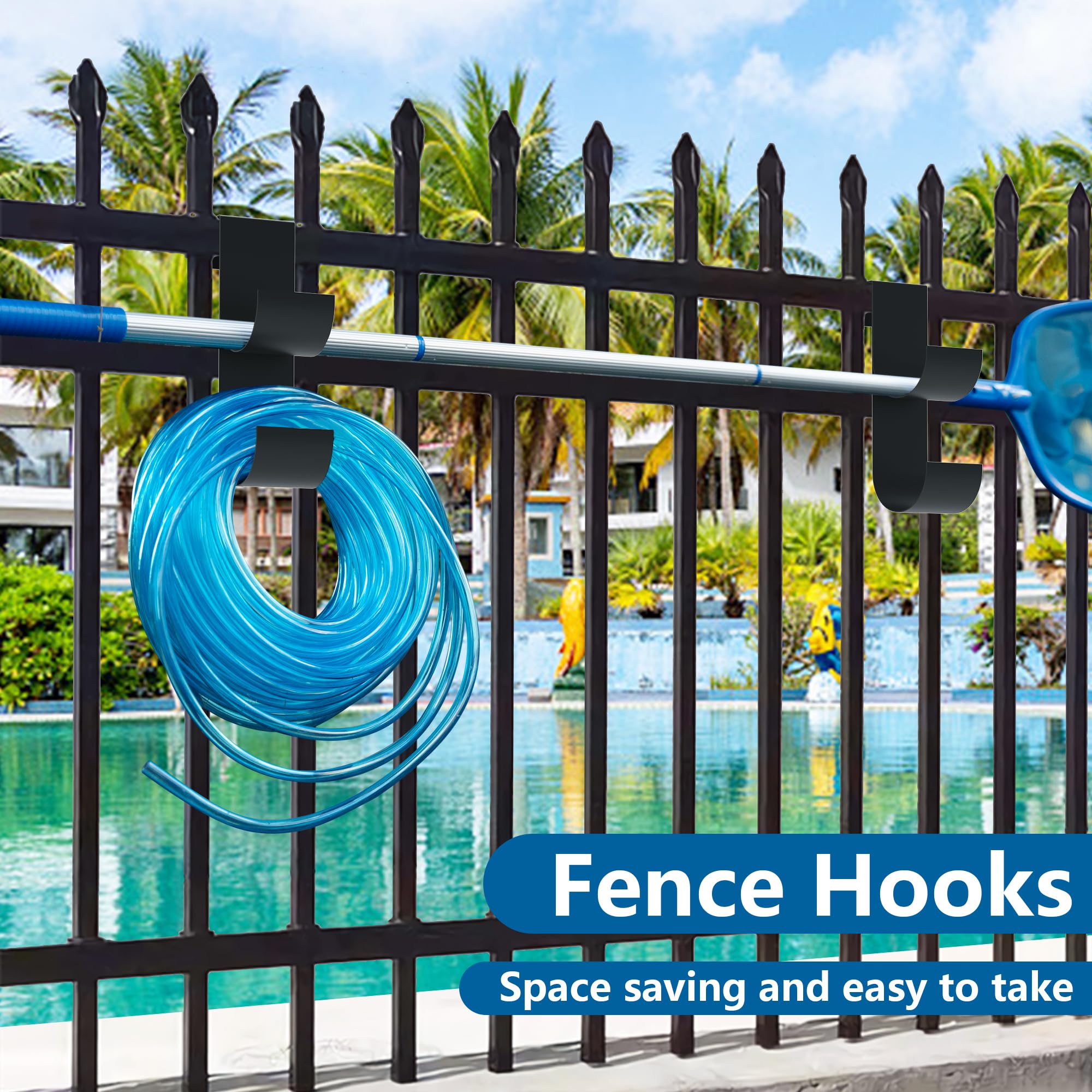 Snapklik.com : Codree 4 Pcs Pool Fence Hooks For Pool Equipment, Black ...