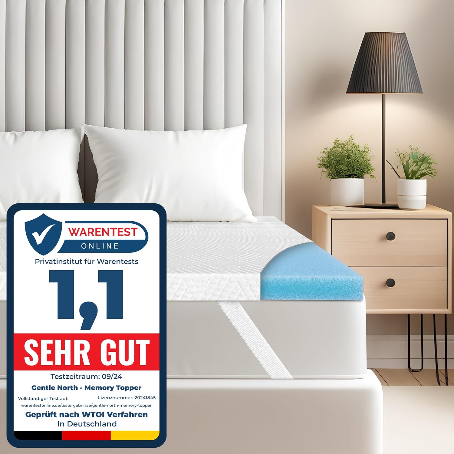 High-Quality Topper 80 x 200 cm 7 cm High - Mattress Topper with Soft ...