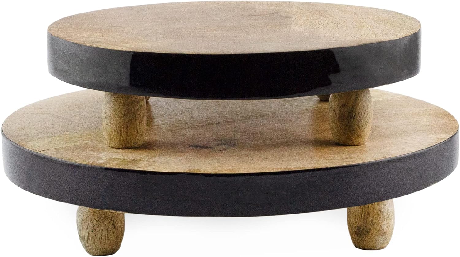 Amazon.com: AuldHome Design Farmhouse Round Wooden Risers (Set of 2 ...