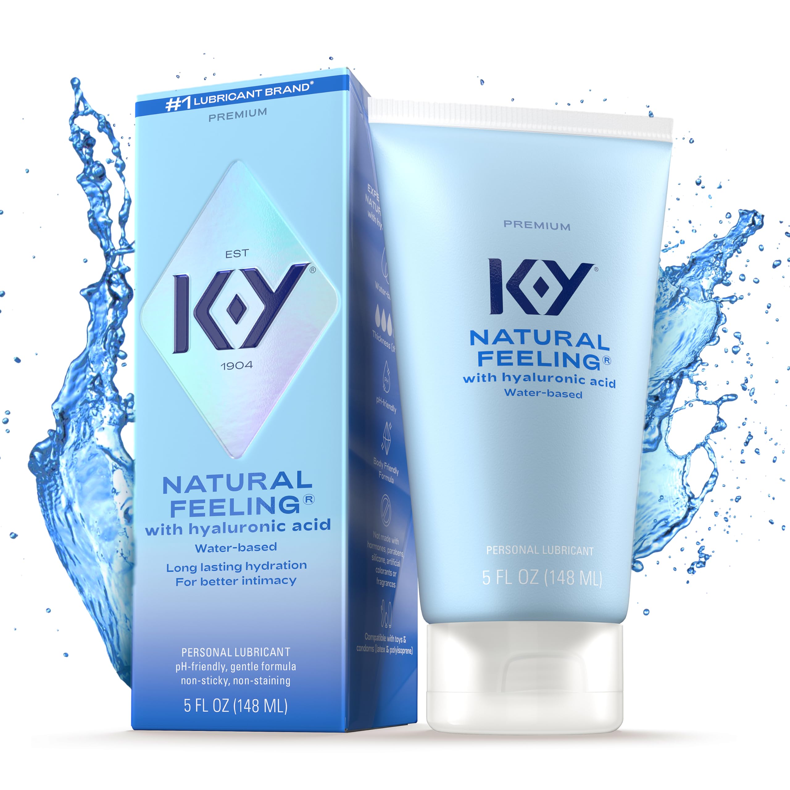 Amazon.com: K-Y Natural Feeling with Hyaluronic Acid, Water Based Lube ...