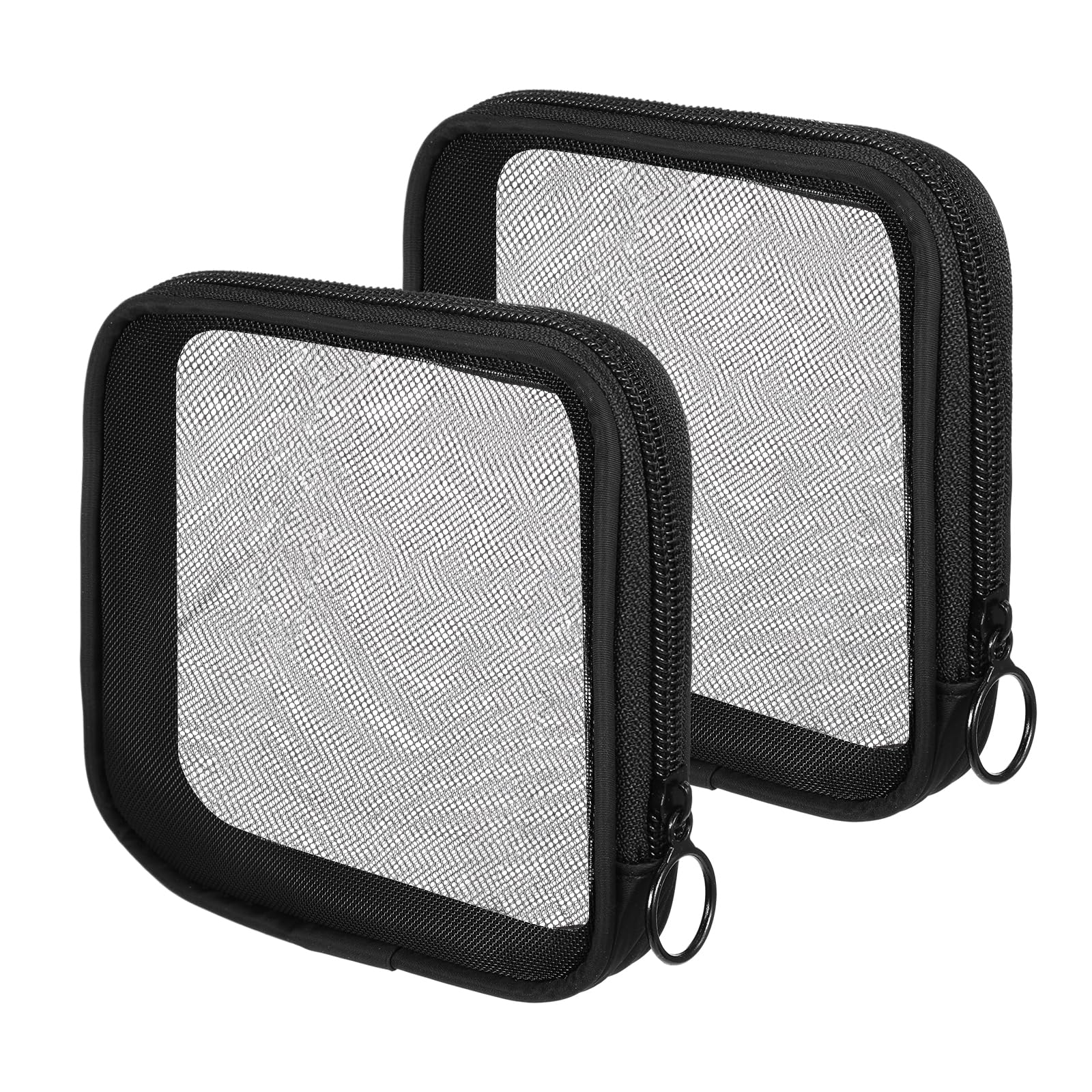 Amazon.com: Mini Mesh Makeup Bag 2 Pcs Black Mesh Cosmetic Bags With ...