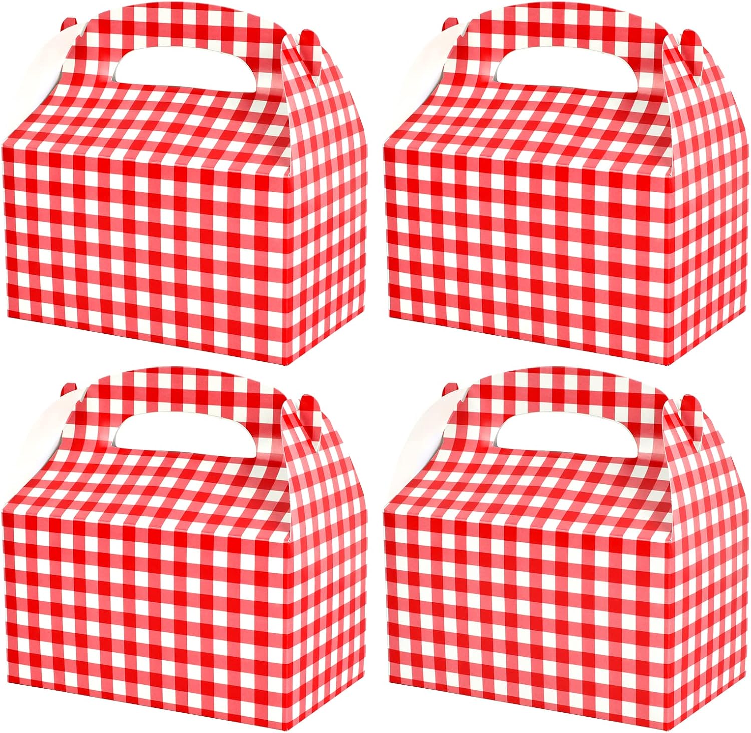 Amazon.com: Red and White Gingham Treat Boxes - 24 Piece Candy Gable ...