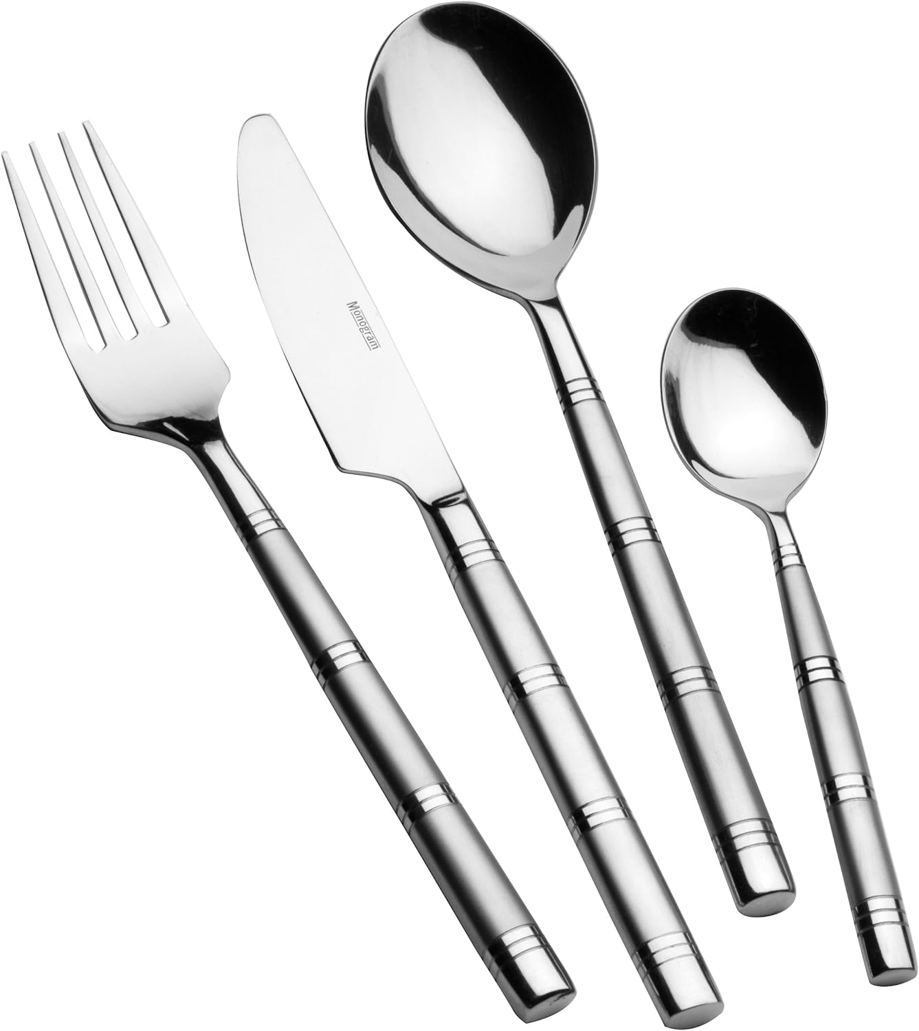 Amazon.com | Amefa Monogram Cane Satin Finish 32 Piece Boxed Flatware ...