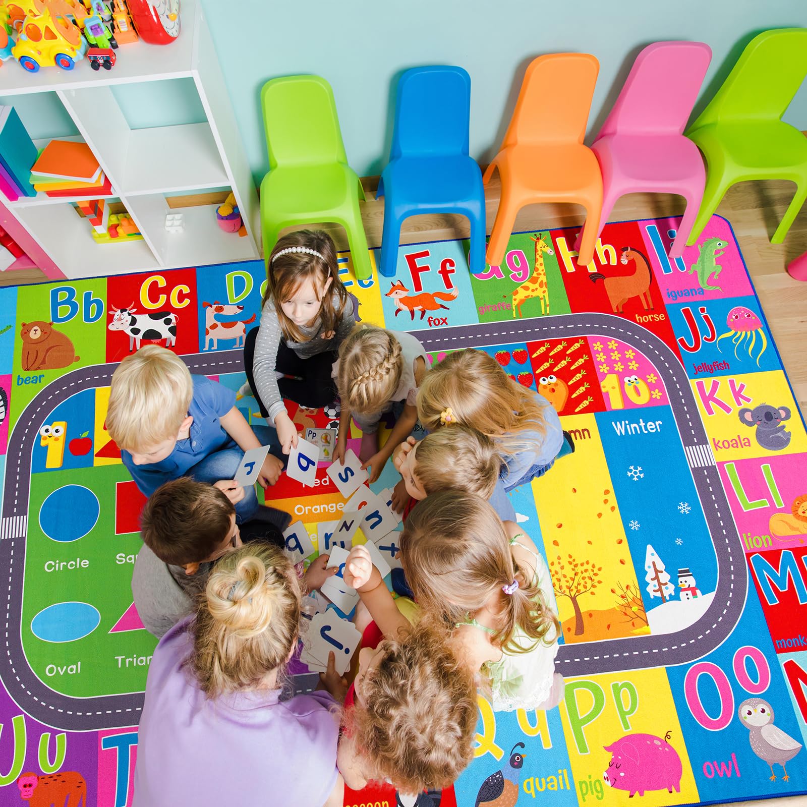 Snapklik.com : Kids Educational Rug, 5x7 Kids Collection Area Rug For ...