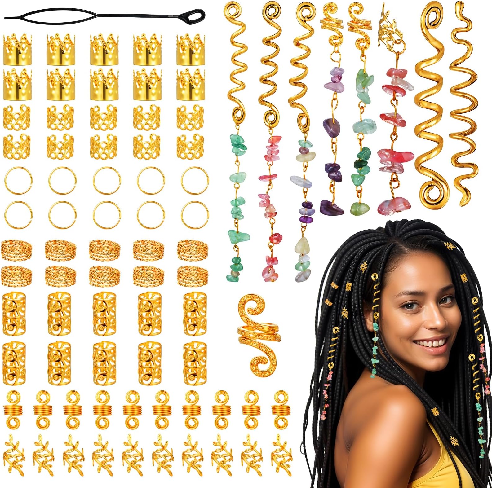 Amazon.com : 12 Pcs Braid Hair Jewelry Accessories Celtic Alloy ...