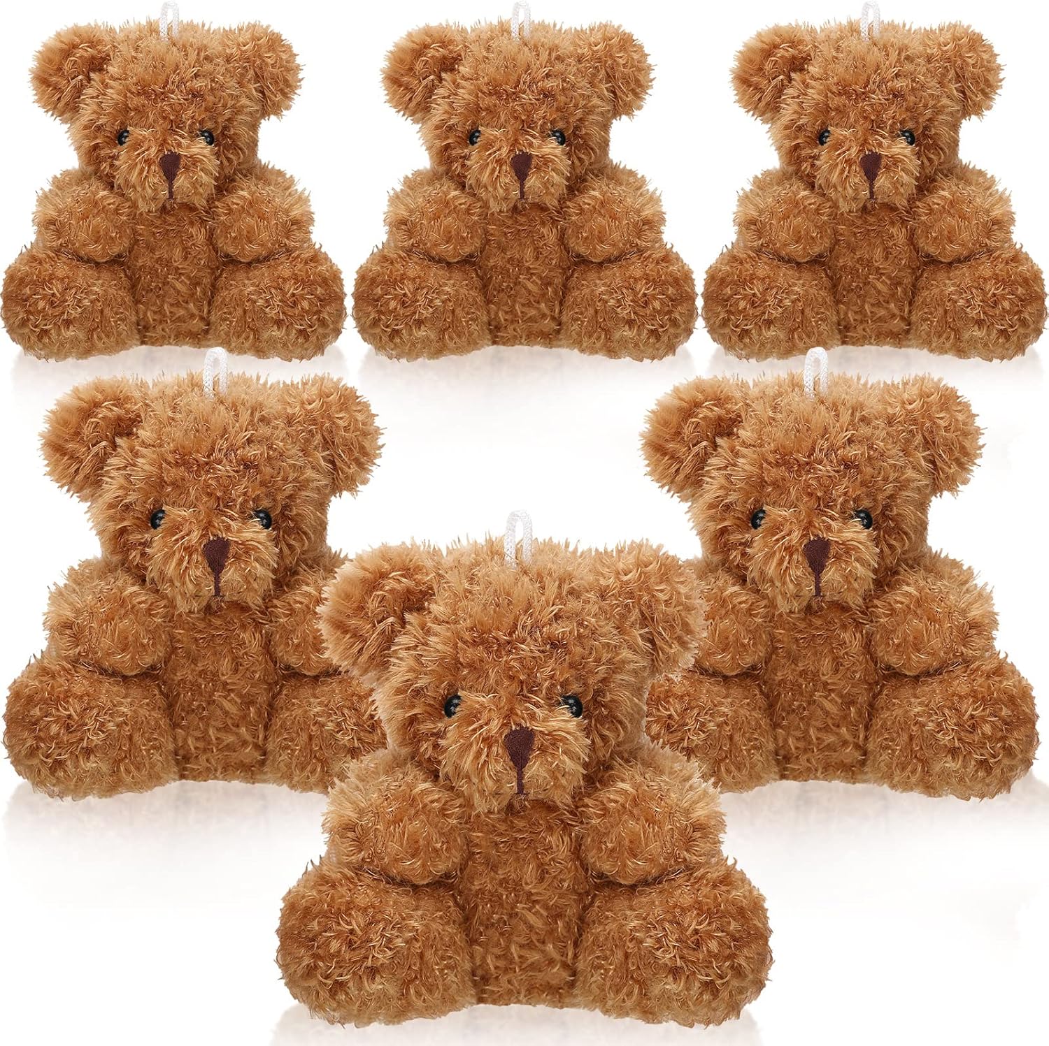 Amazon.com: 6 Pieces Mini Bear Plush Stuffed 4 Inch Small Bear Bulk ...