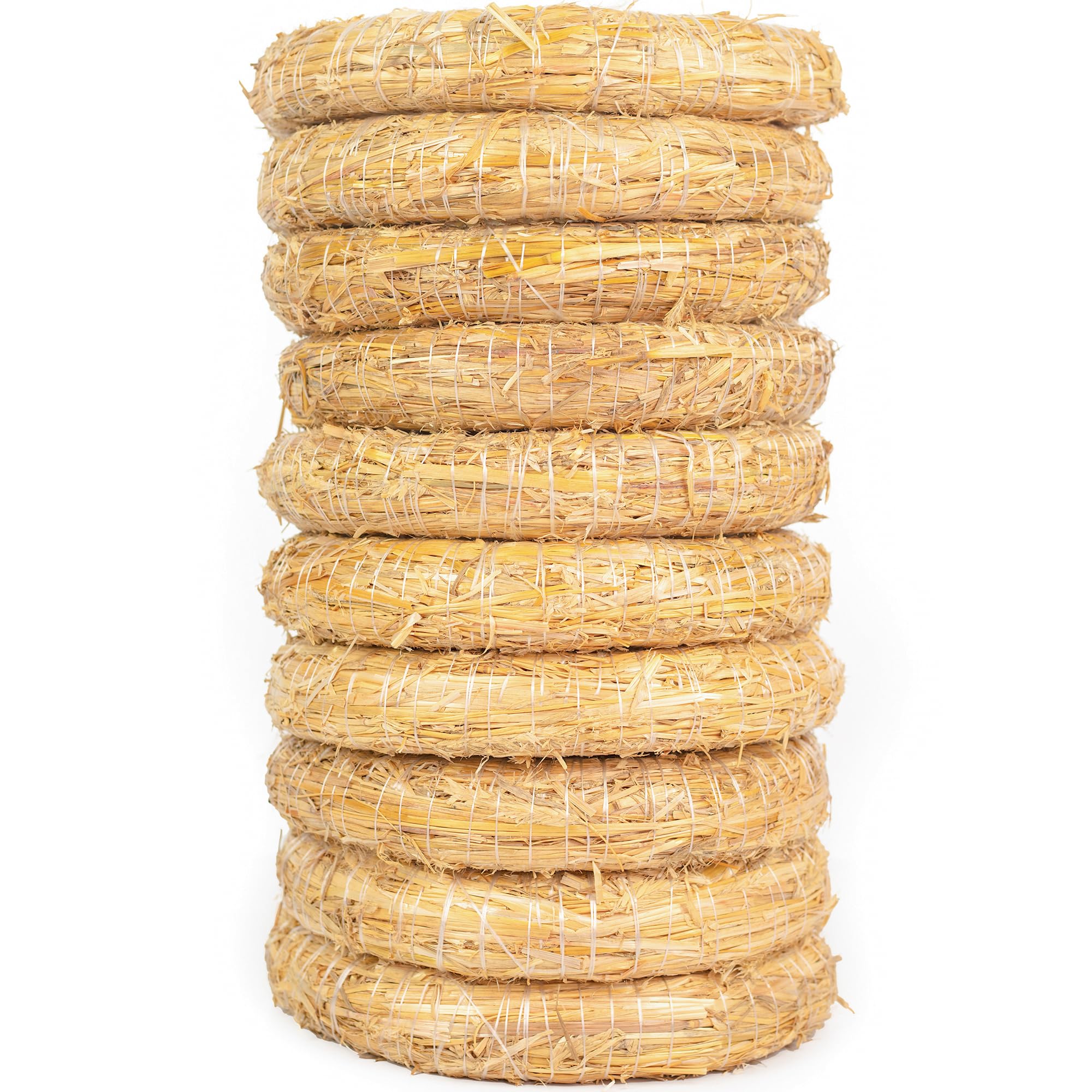 FLOWERBOX Set of 10 straw rings, diameter 25 cm, thickness 4 cm ...