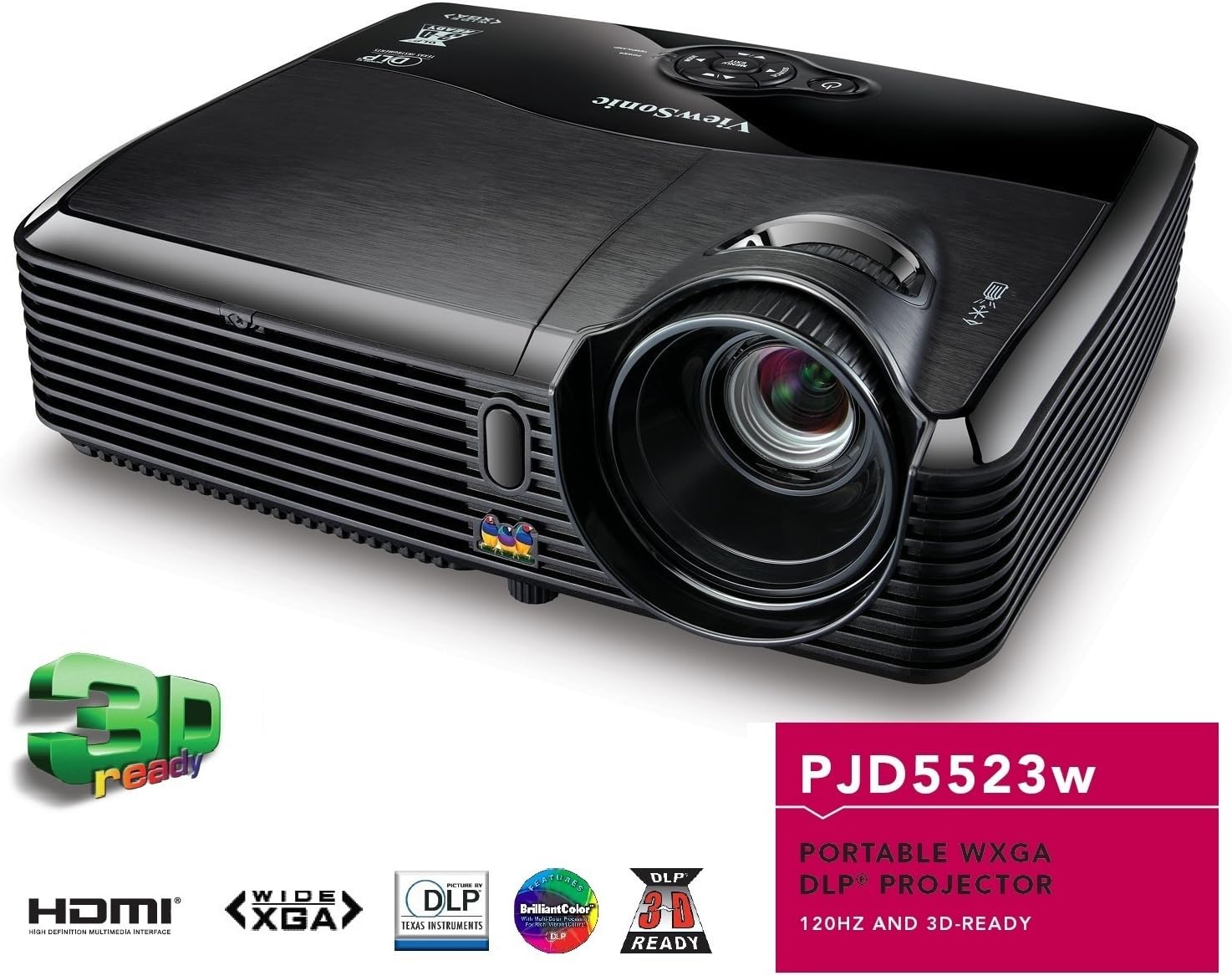 Amazon.com: ViewSonic PJD5523w WXGA DLP Projector - 720p, HDMI, 2700 ...
