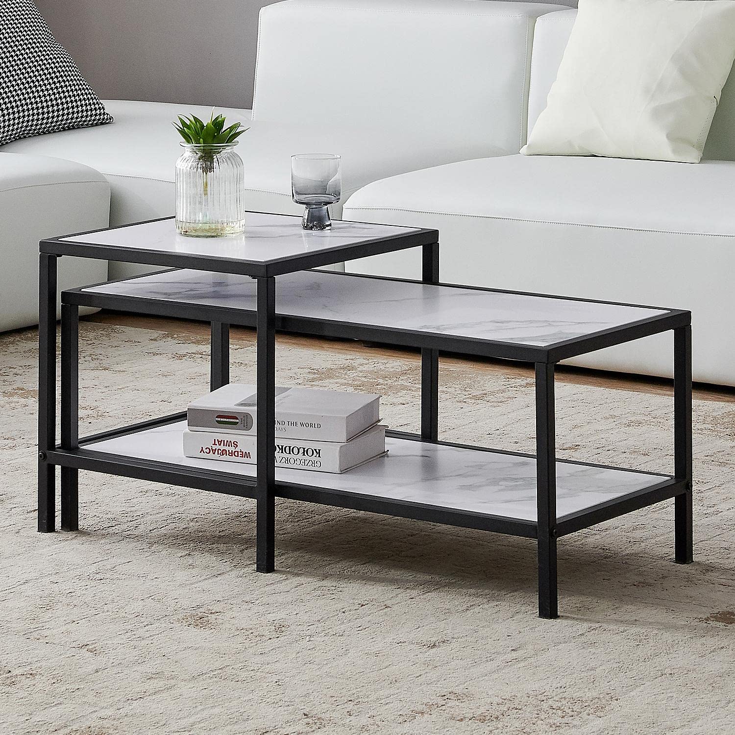 Rectangular Glass Low Square Coffee Table