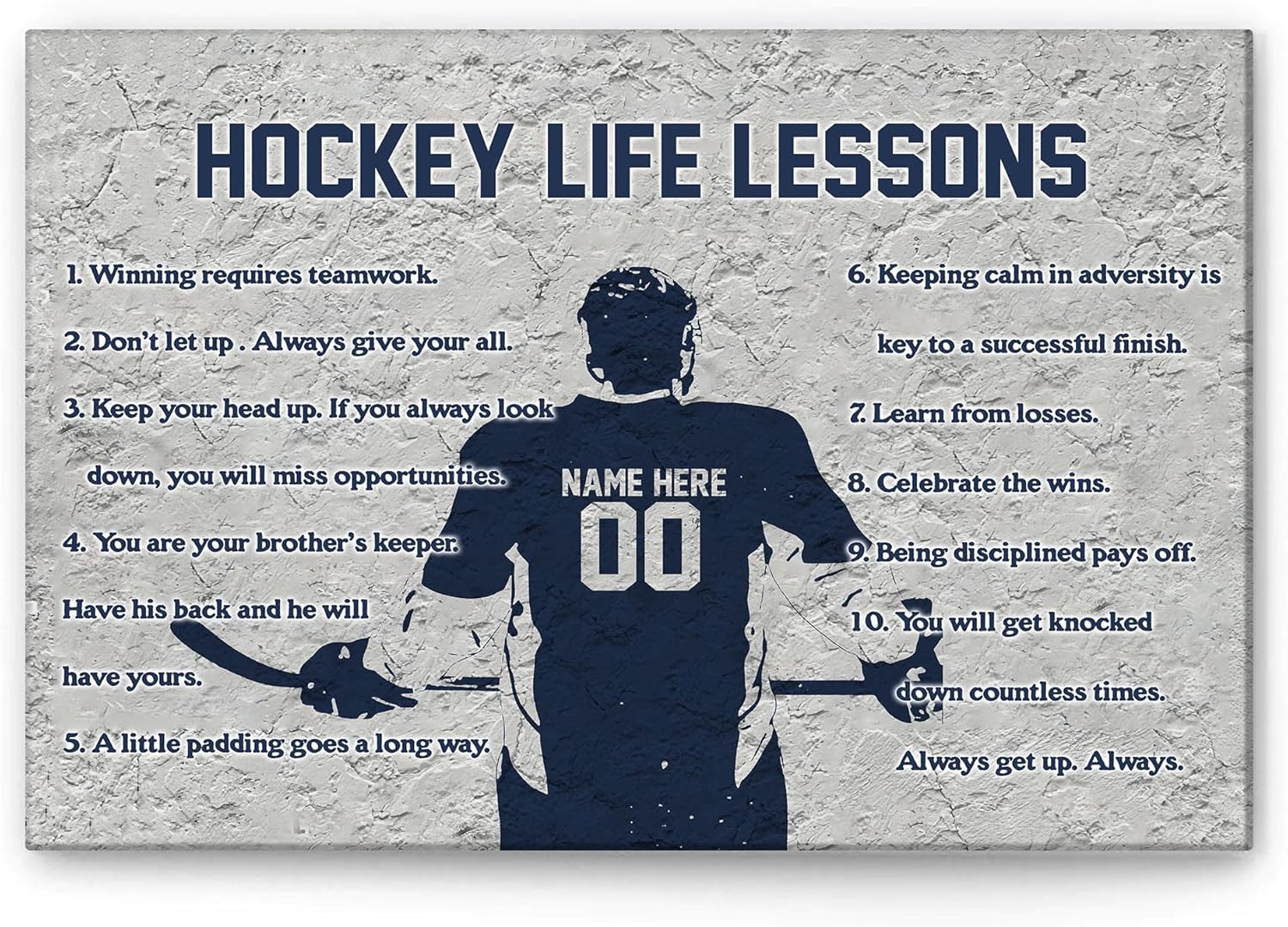 Amazon.com: OhaPrints Personalized Hockey Poster & Framed Canvas ...