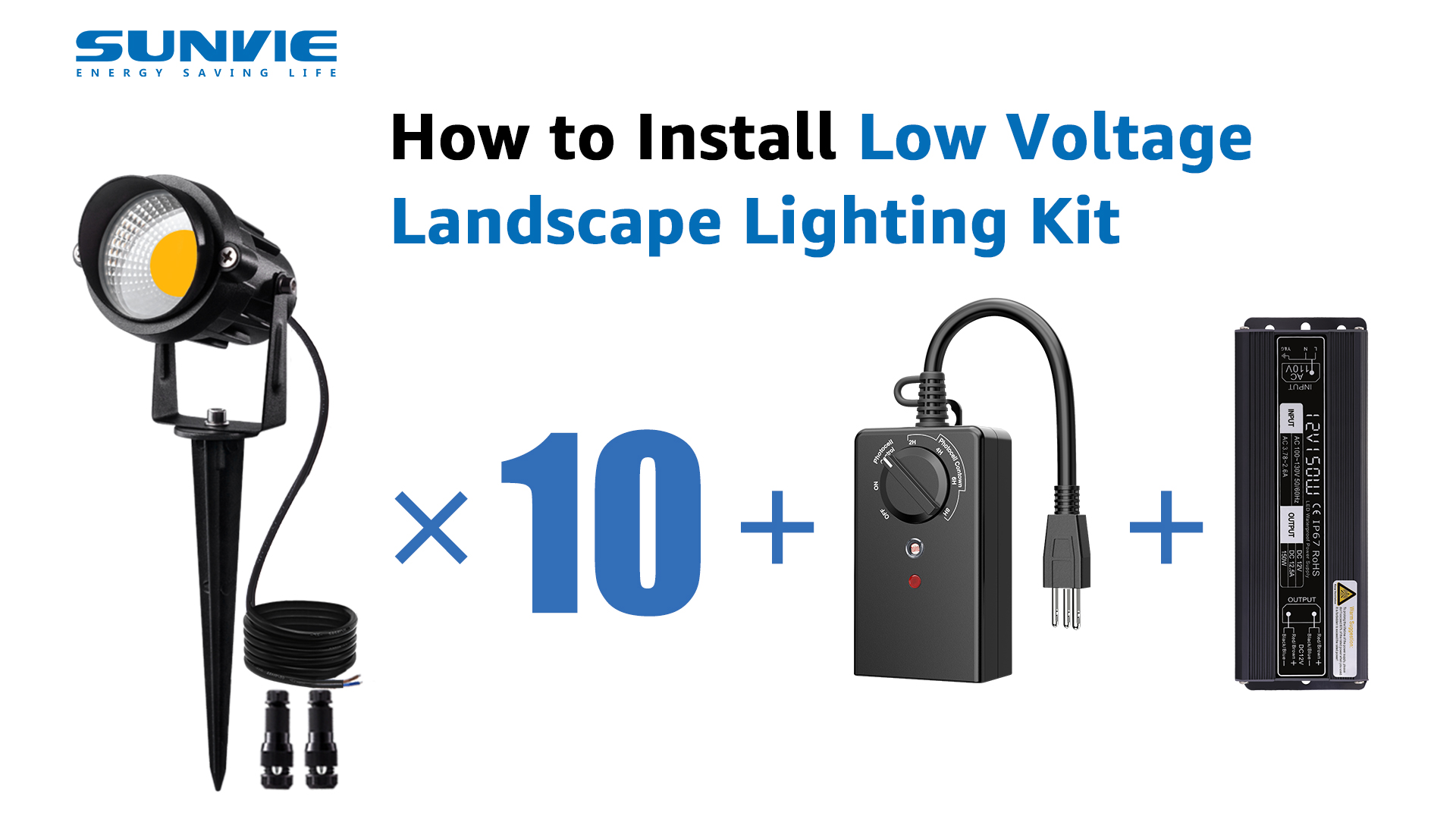 Watch SUNVIE Low Volatge Landscape Lighting Kit Installation. on Amazon ...