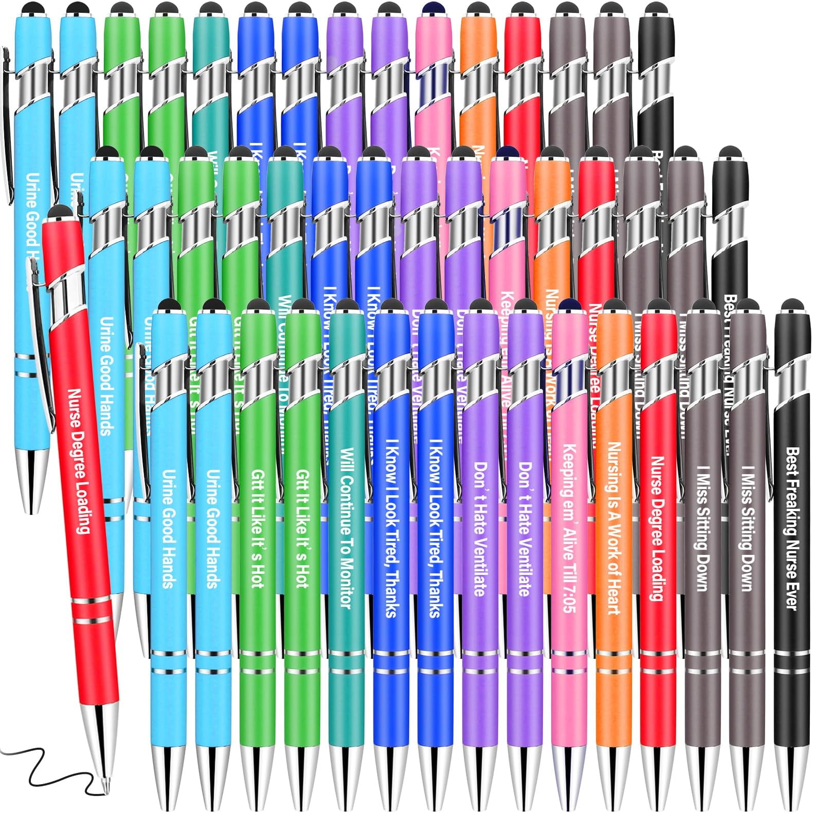 Amazon.com : 50Pcs Inspirational Pens in Bulk, Funny Ballpoint Pens ...