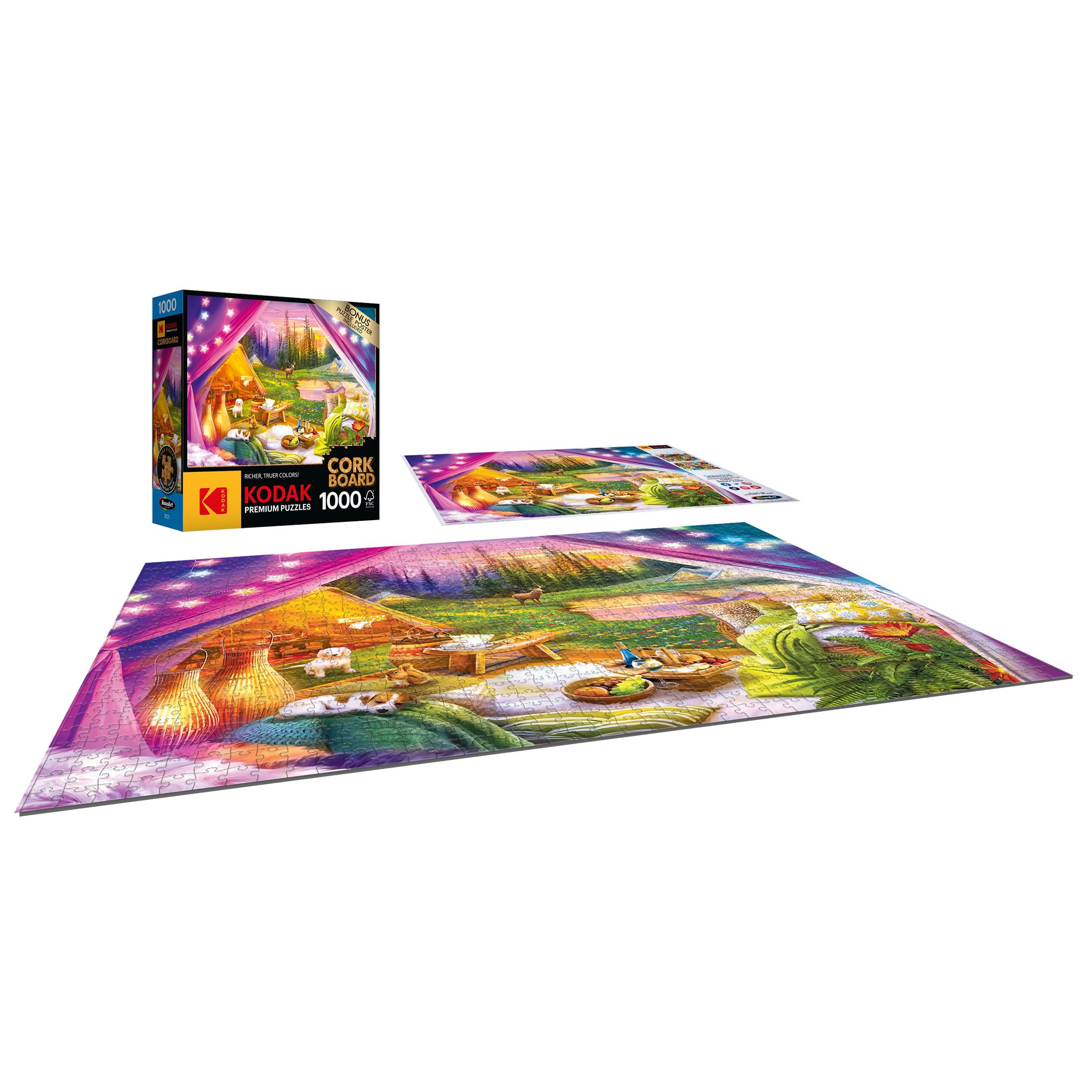 Snapklik.com : Kodak Premium Cork - Glamping - 1000 Piece Jigsaw Puzzle ...