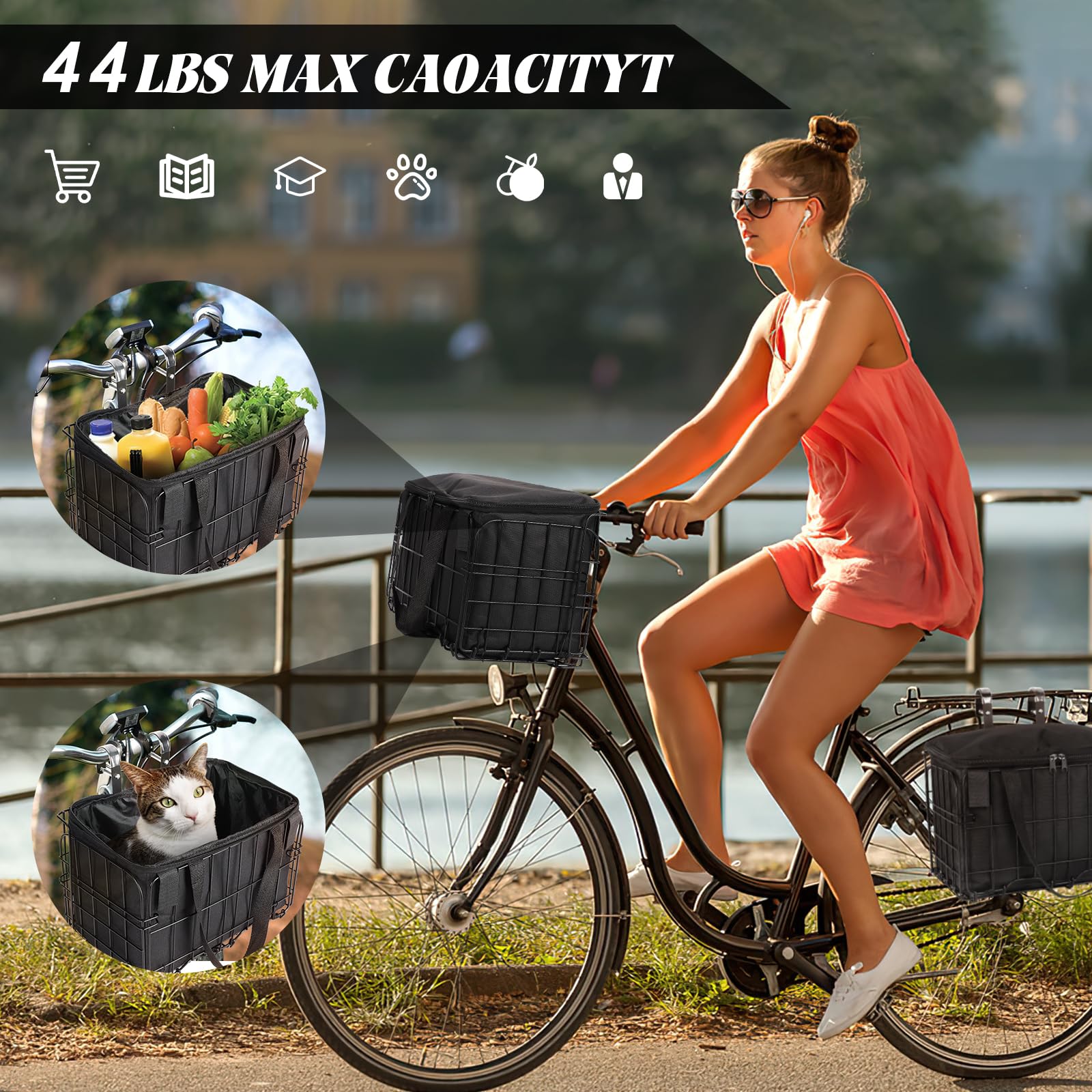 Snapklik.com : Bike Basket Front, Folding Bike Basket