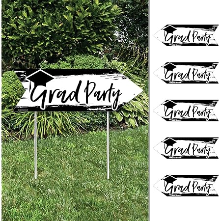 Amazon.com : Big Dot of Happiness Arrow Black and White Graduation ...