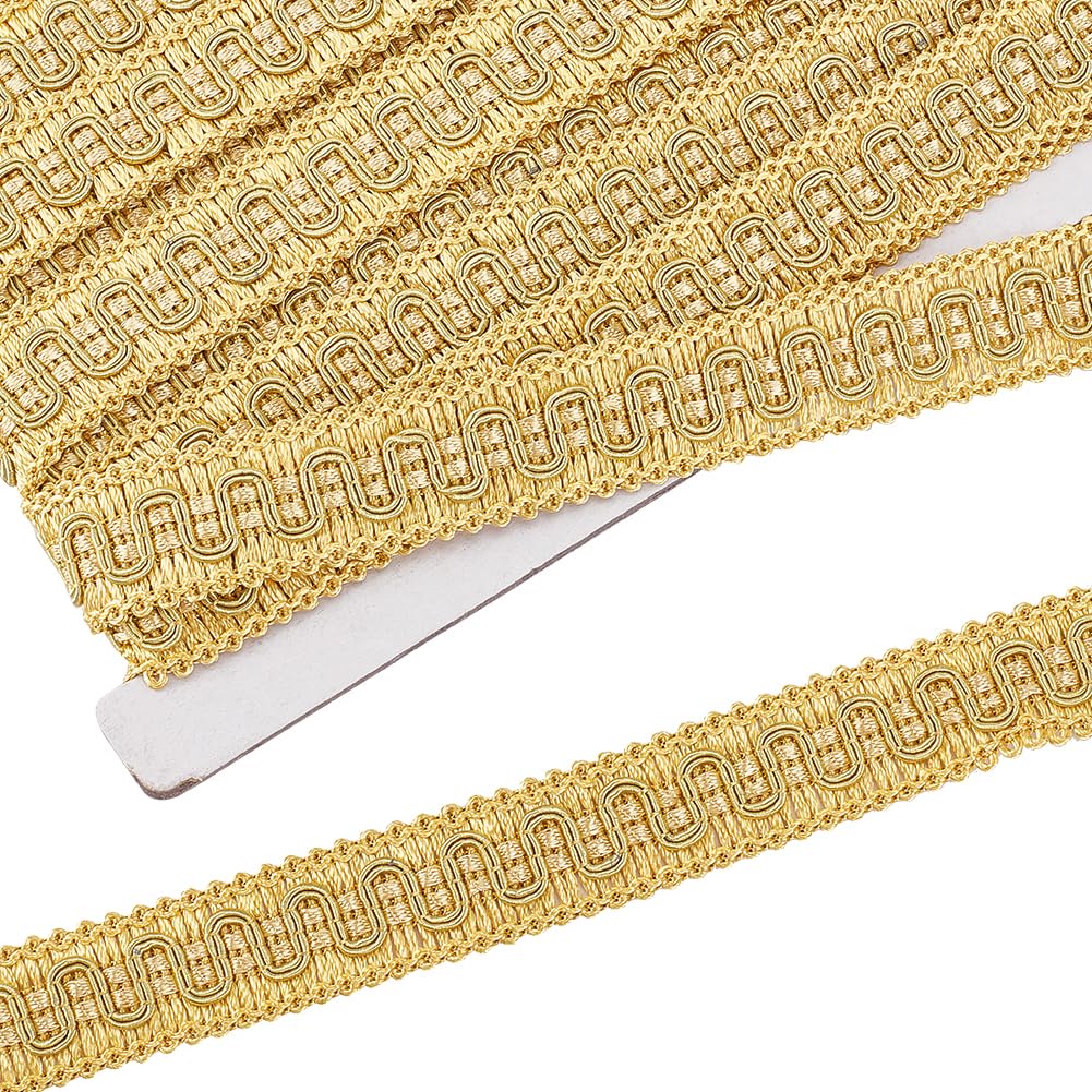FINGERINSPIRE 11.5m Vintage Braid Trim (22mm) Wide Golden Sewing Polyester Fabric Trim Gimp ...