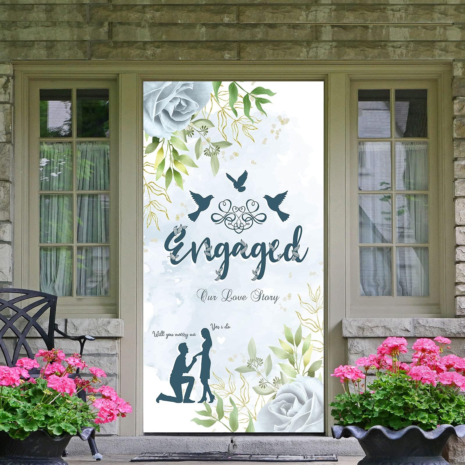 Amazon.com: Labakita Engagement She Said Yes Door Banner, Bachelorette ...