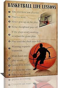 Amazon.com: Basketball Life Lessons Wall Art Basketball Pictures Canvas ...