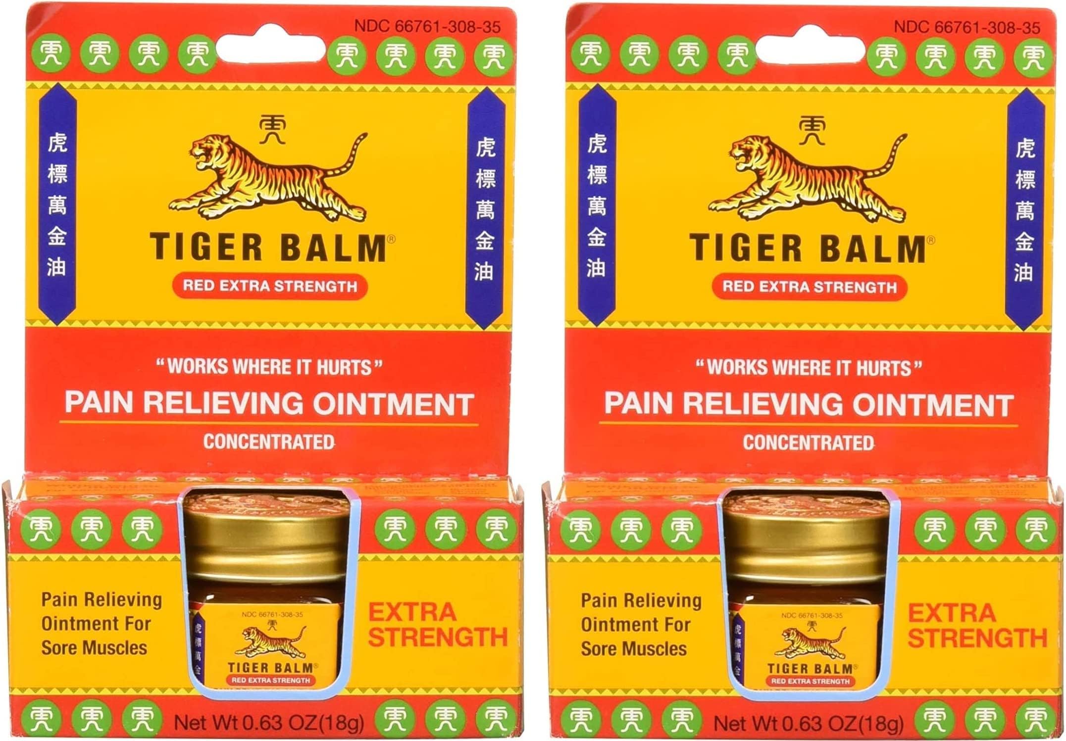 Amazon.com: Tiger Balm Pain Relieving Red Extra Strength, 18g – Relief ...