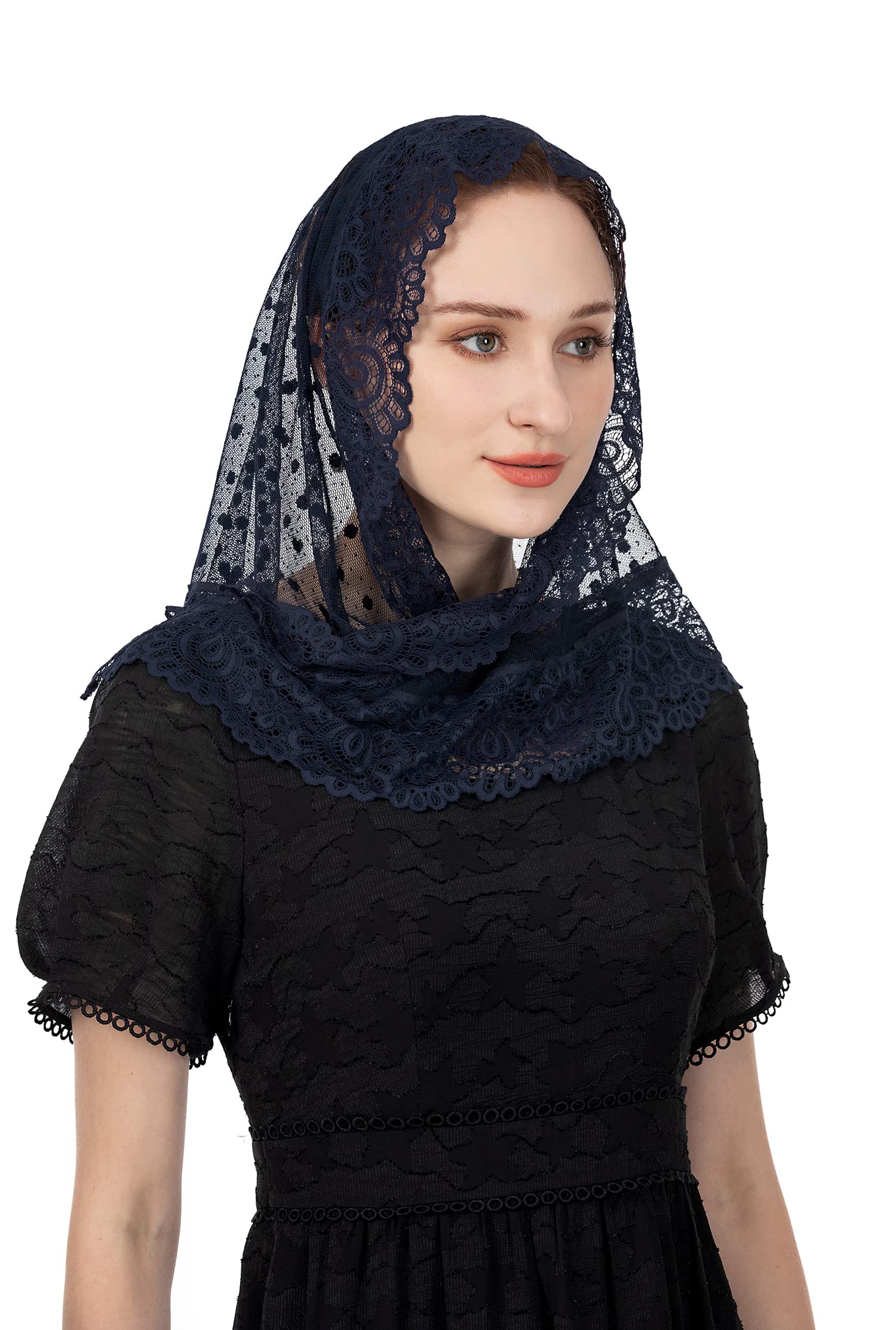 Snapklik.com : Wgior Triangle Vintage Inspired Lace Chapel Veils ...