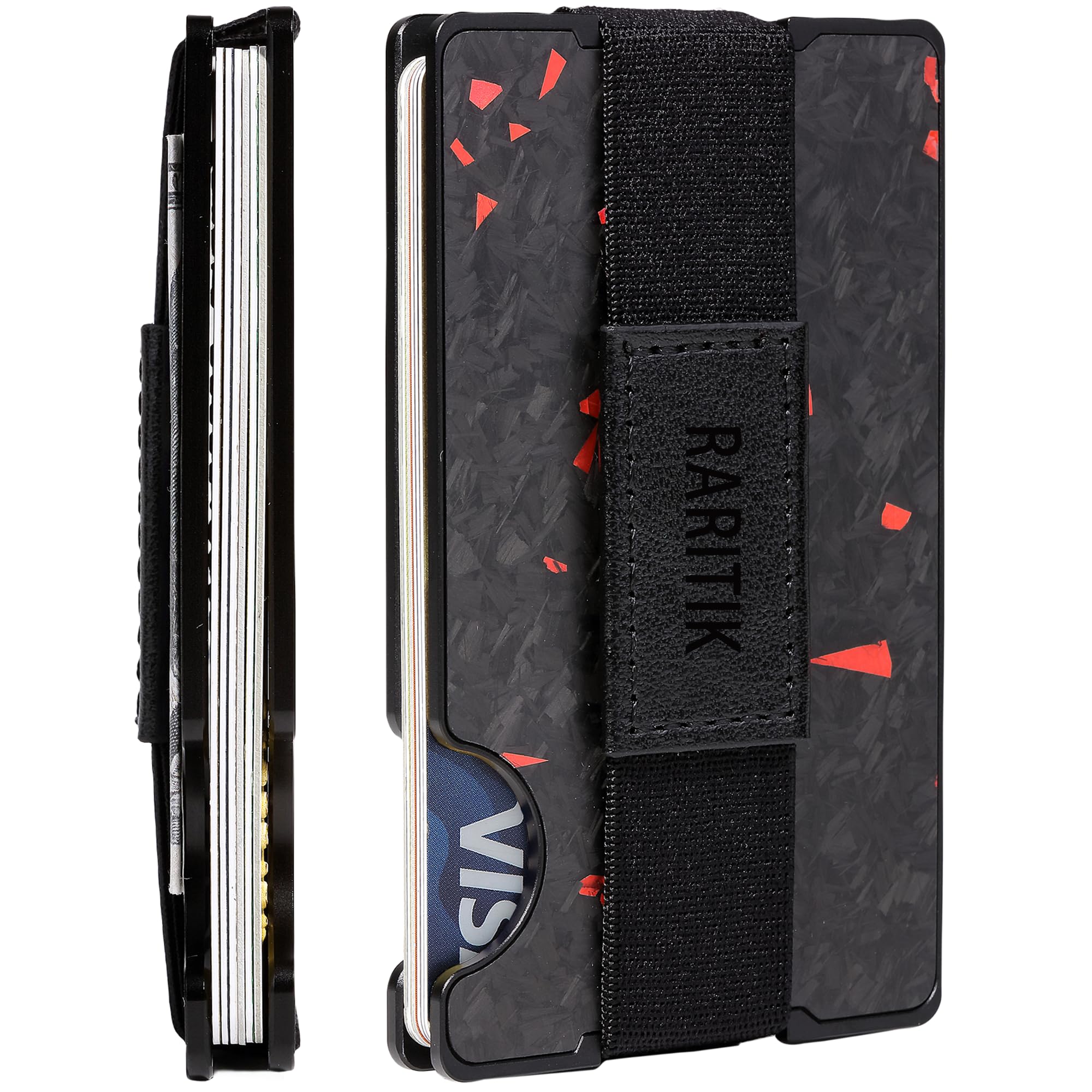 Amazon.com: RARITIK Minimalist Carbon Fiber Wallet for Men, Money Clip ...