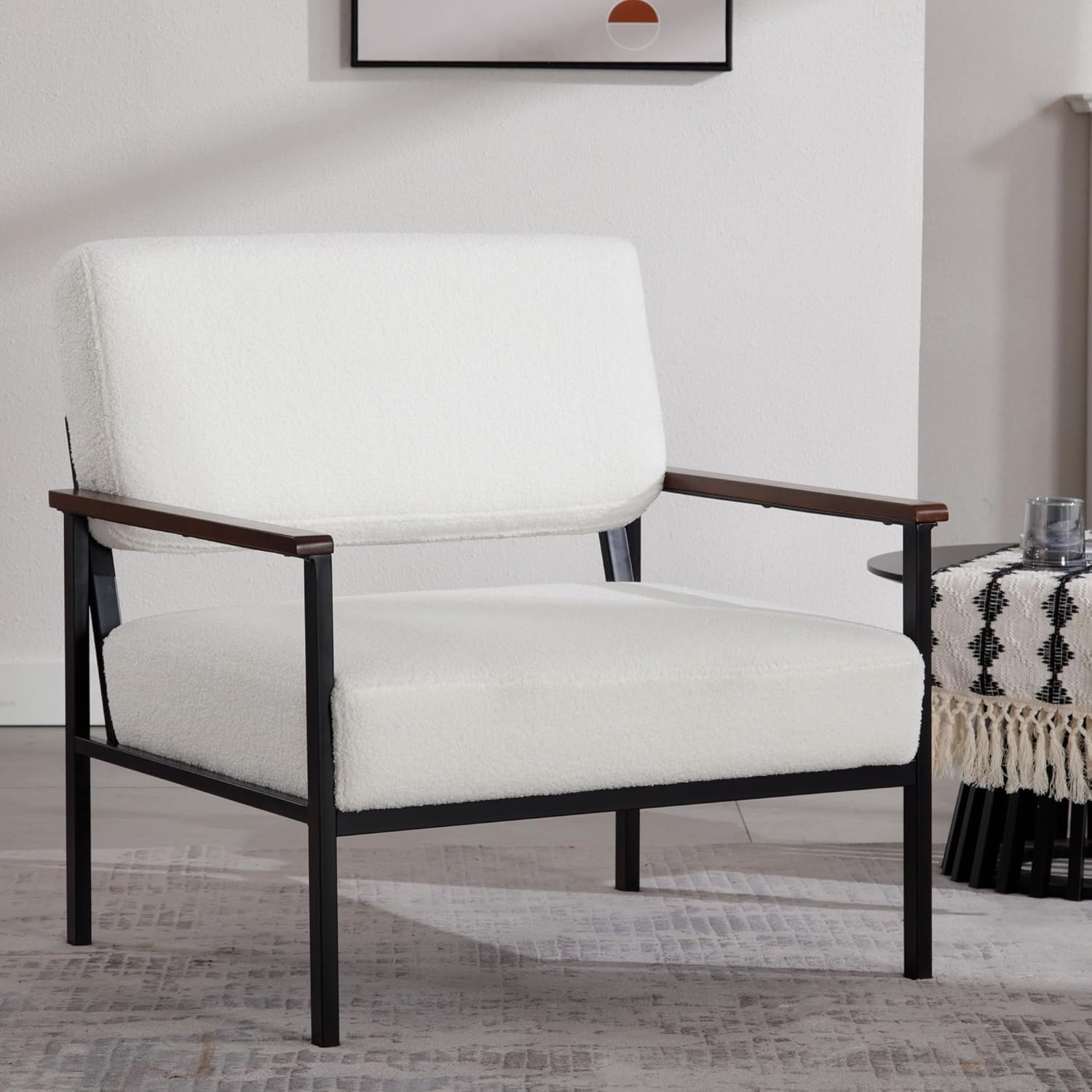 Amazon.com: BESTANO Mid Century Modern Accent Chair Arm Chairs, Comfy ...