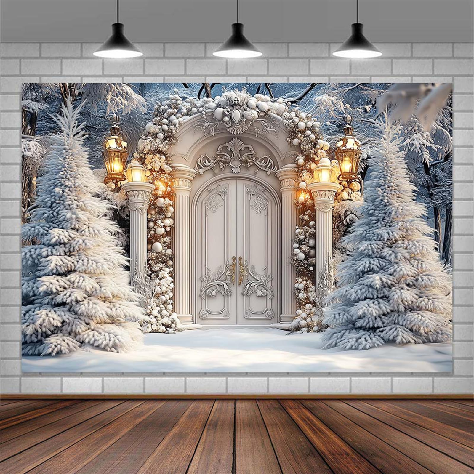 Winter Backdrop Winter City At Night Photo Backdrop