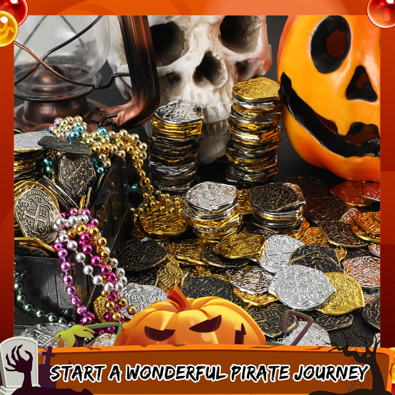 Metal Pirate Coins Bulk 100 Pieces 100 Pirate Gold Coins Bulk - Metal ...