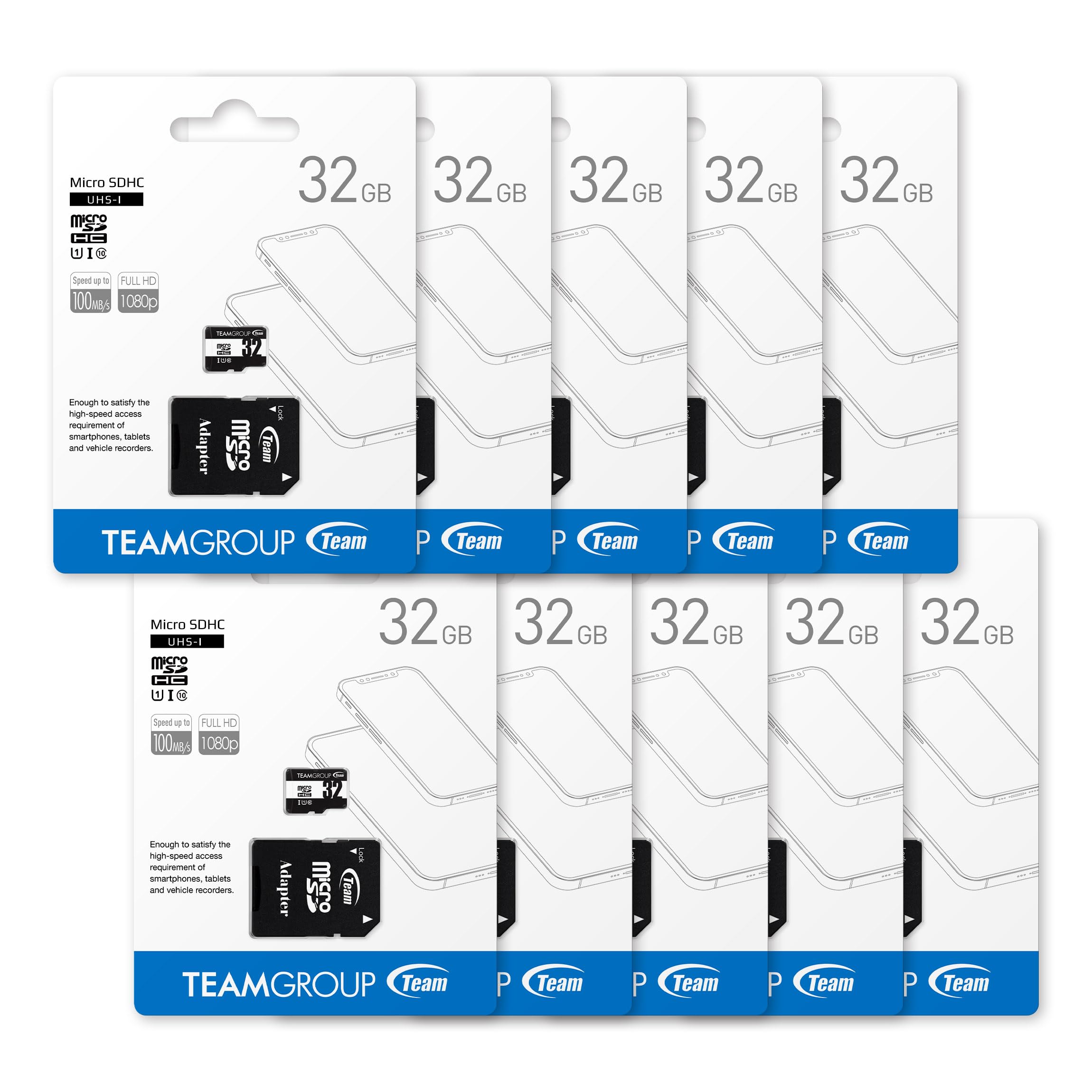 Snapklik.com : TEAMGROUP Micro 32GB X 10 Pack UHS-I U1 Class 10 SDHC ...