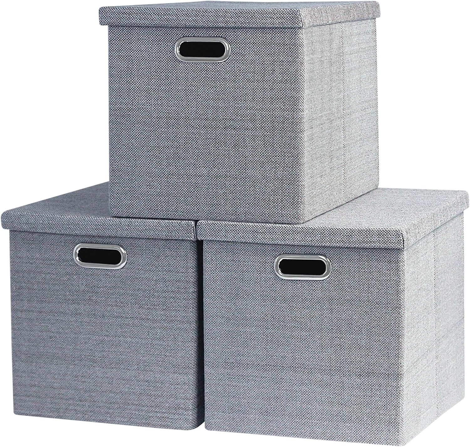 Amazon.com - EITMOW Storage Bins with Lids,13 x 13 Inch Foldable Fabric ...