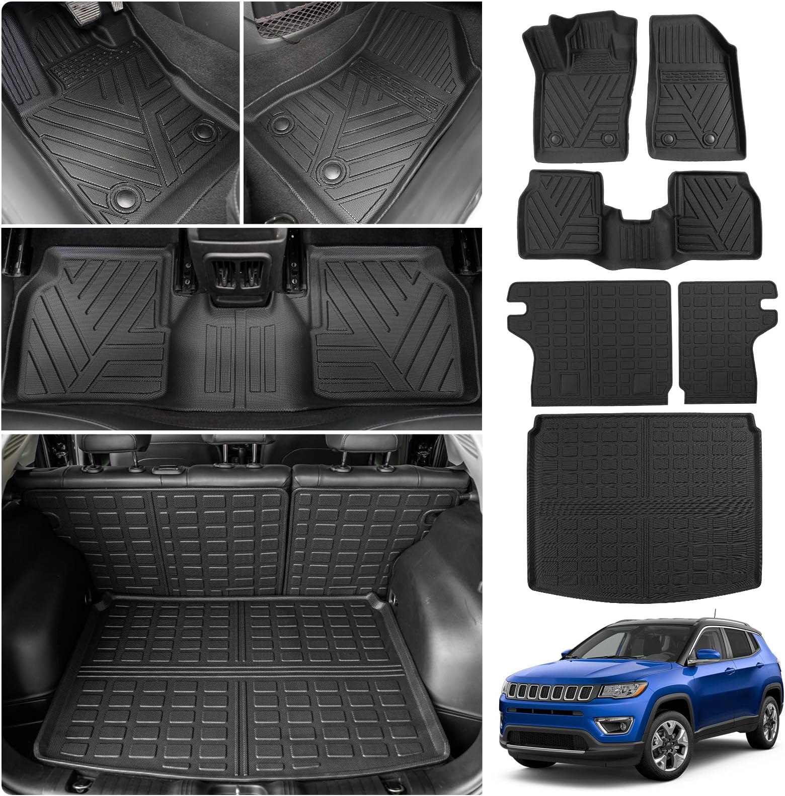 Amazon.com: Thinzyou Floor Mats Compatible with 2017-2025 Jeep Compass ...
