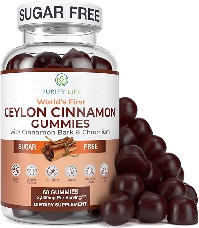 Amazon.com: Sugar-Free Ceylon Cinnamon Gummies (2,000mg/Serving ...