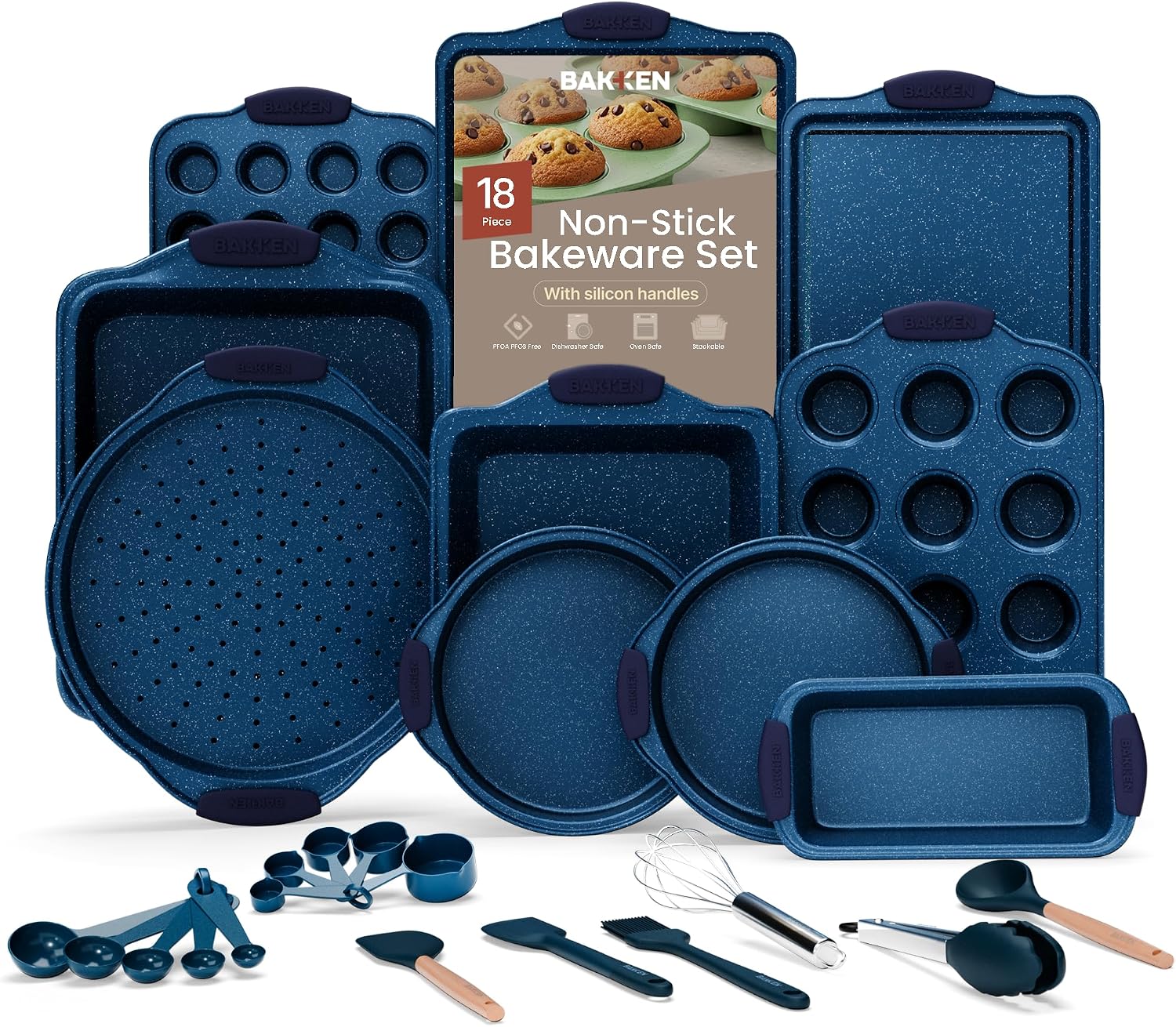 Amazon.com: BAKKEN Kitchen Baking Pan Set - Nonstick Coating, Carbon ...