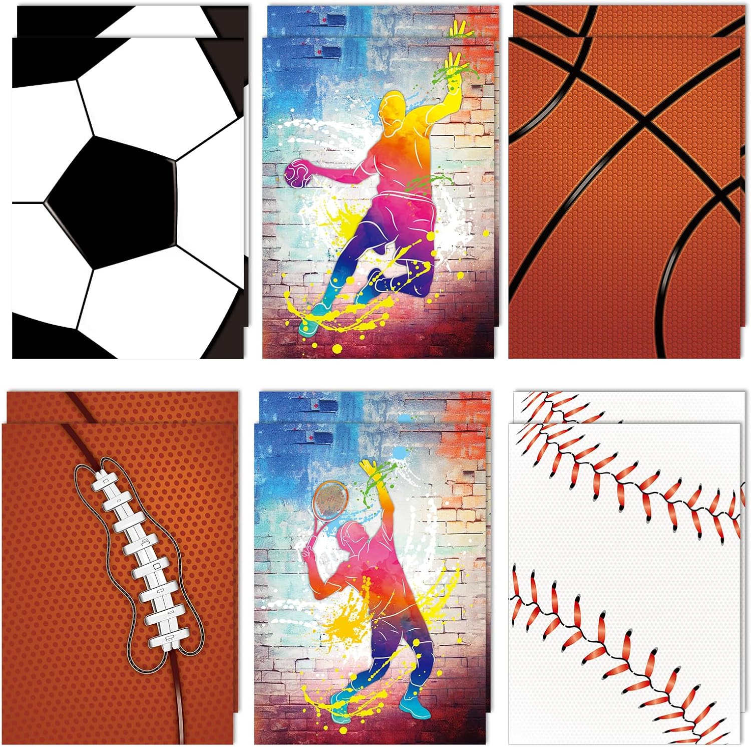 Amazon.com : Naozinebi Sport Pocket Folders Basketball Football Sports ...