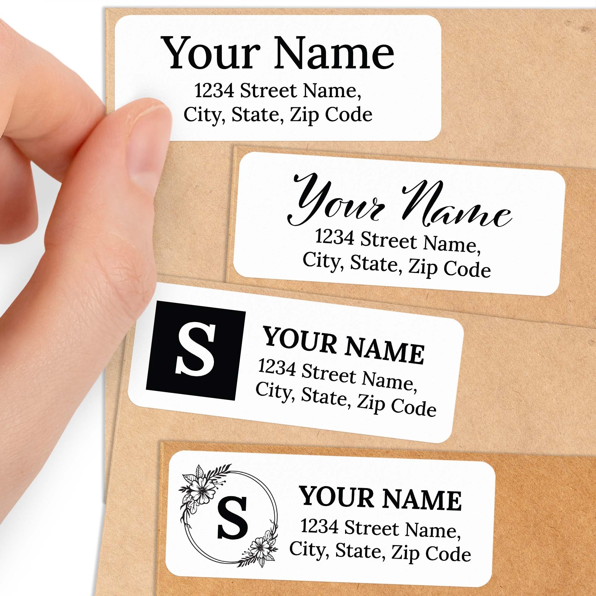 Amazon.com: Personalized Return Address Labels, Custom Monogram Address ...