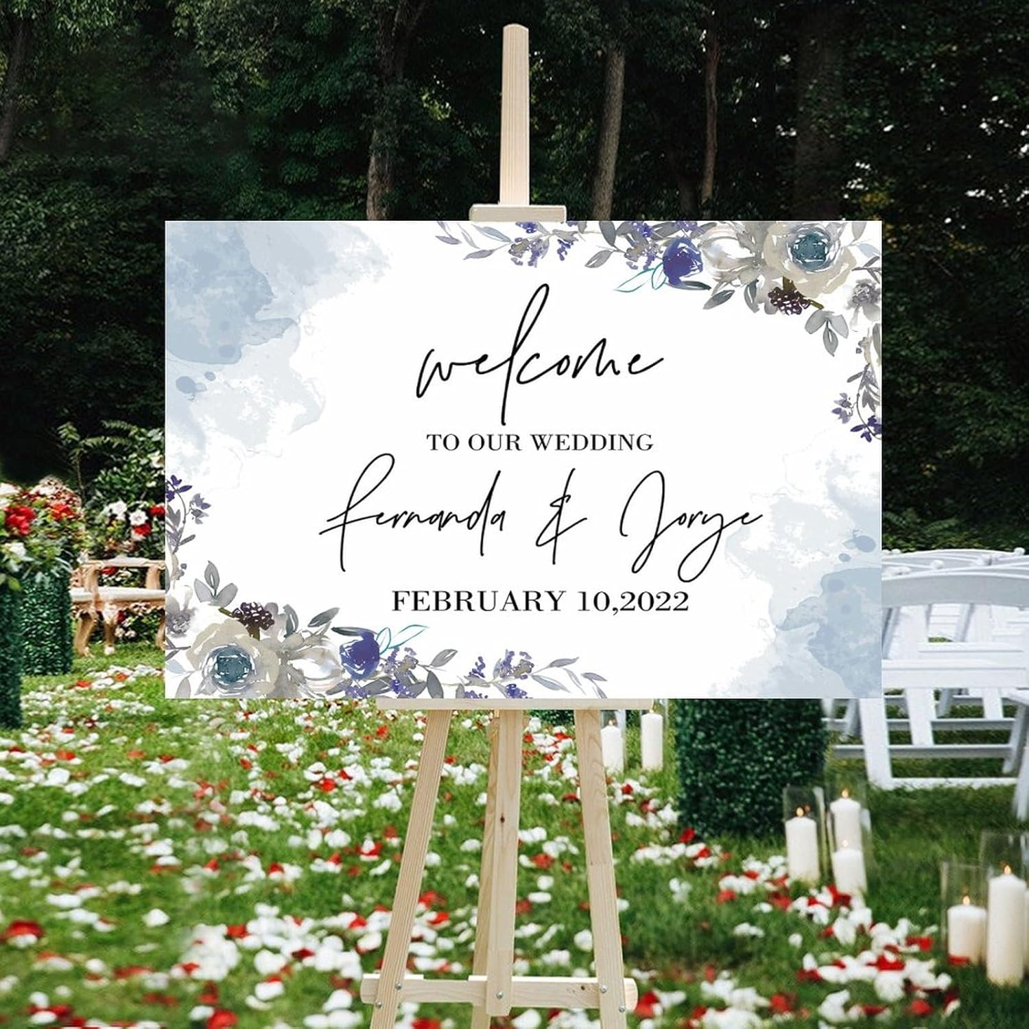 Amazon.com : Funlucy Personalized Sign Wood Wedding Welcome Sign ...