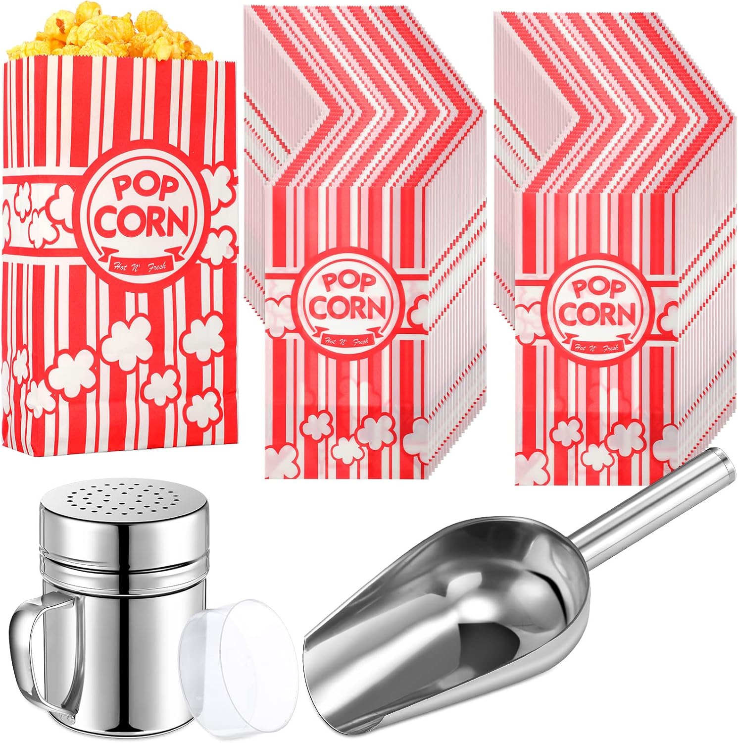 Amazon.com: 202 Pcs Popcorn Machine Supplies Set, 200 Pcs 2Oz Retro ...