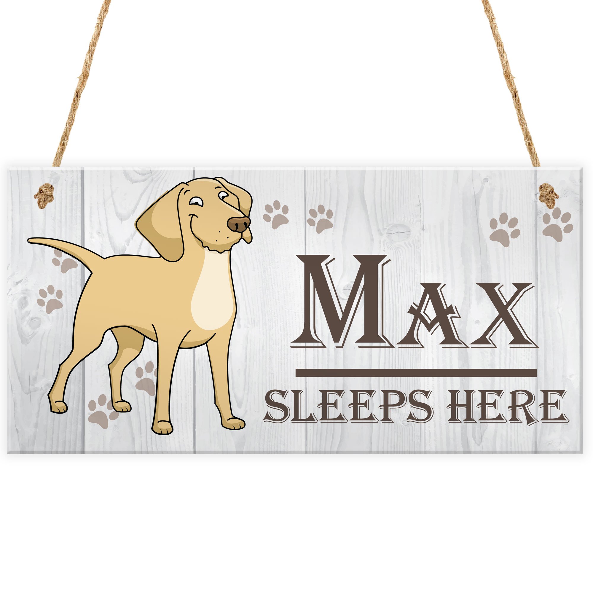 RED OCEAN Cute Pet Dog Sign Sleeps Here - Personalised Kennel Bed ...