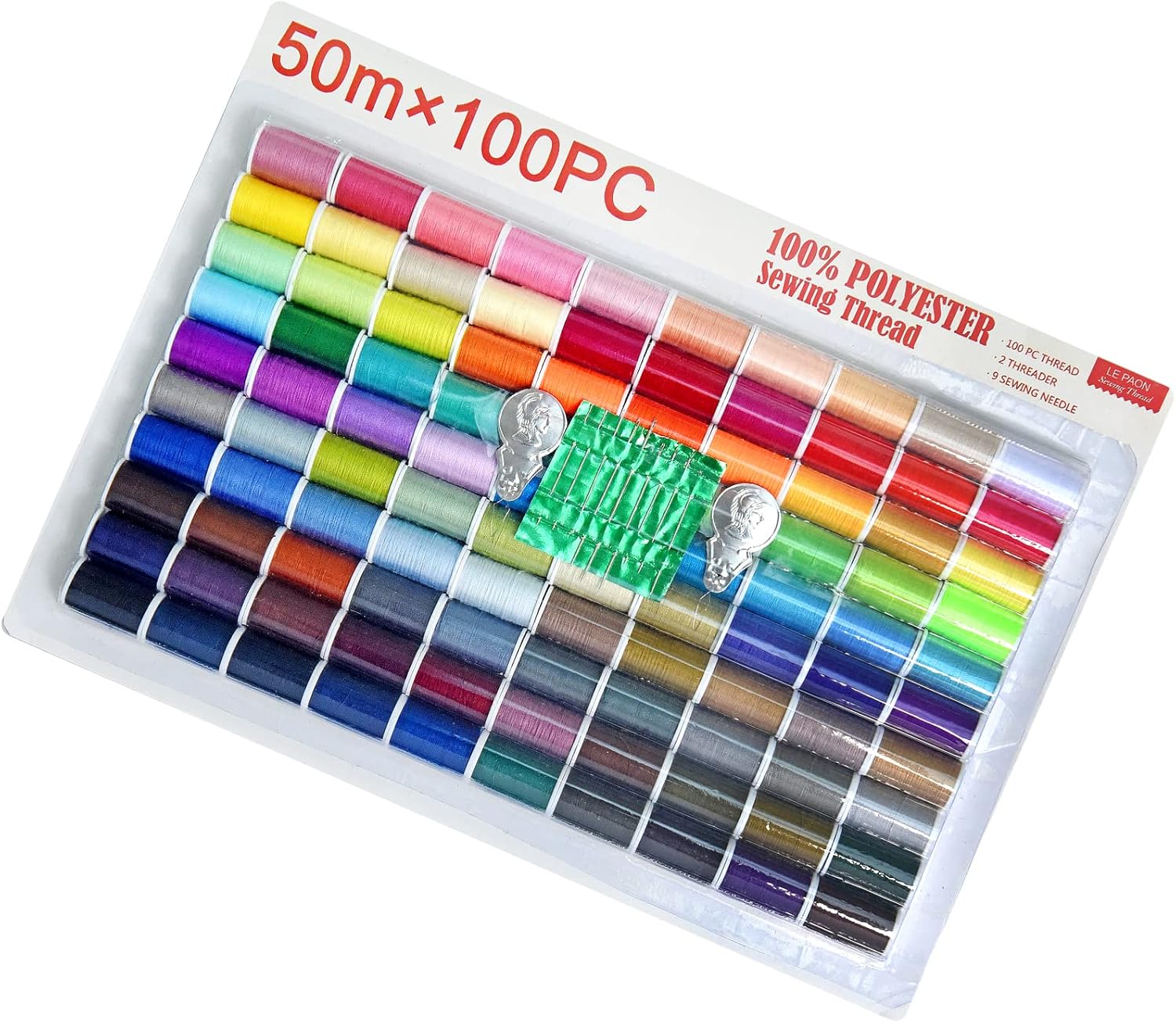 Amazon.com: Sewing kit 100 Color Set of Handy Polyester Thread，50 m Each