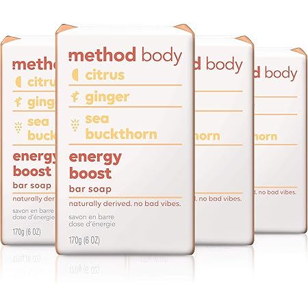 Amazon.com : Method Bar Soap, Energy Boost, 6 oz, 4 pack, Packaging May ...