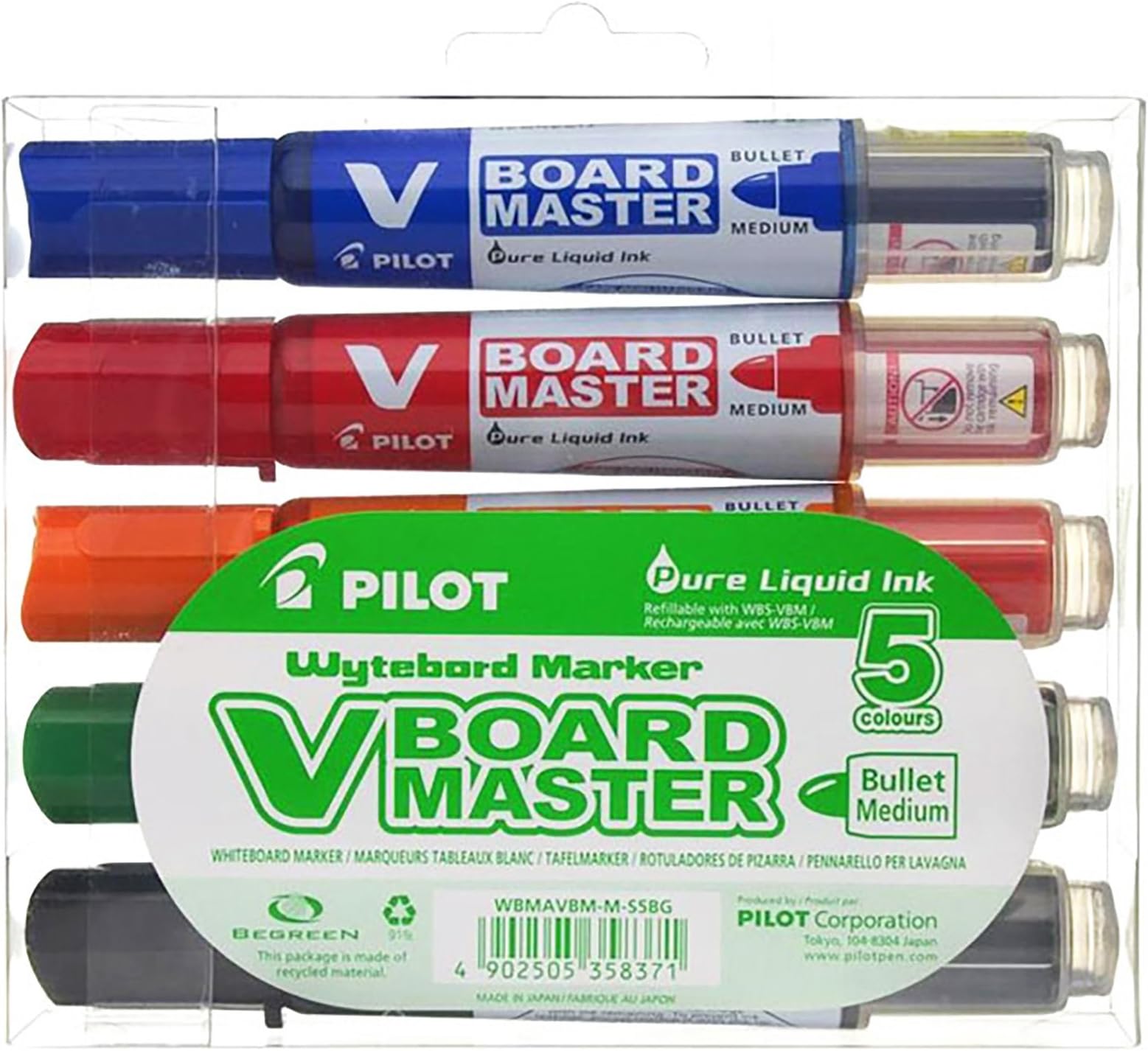 Pilot Begreen Recycled V Board Master Whiteboard Marker Bullet 6.0 mm ...