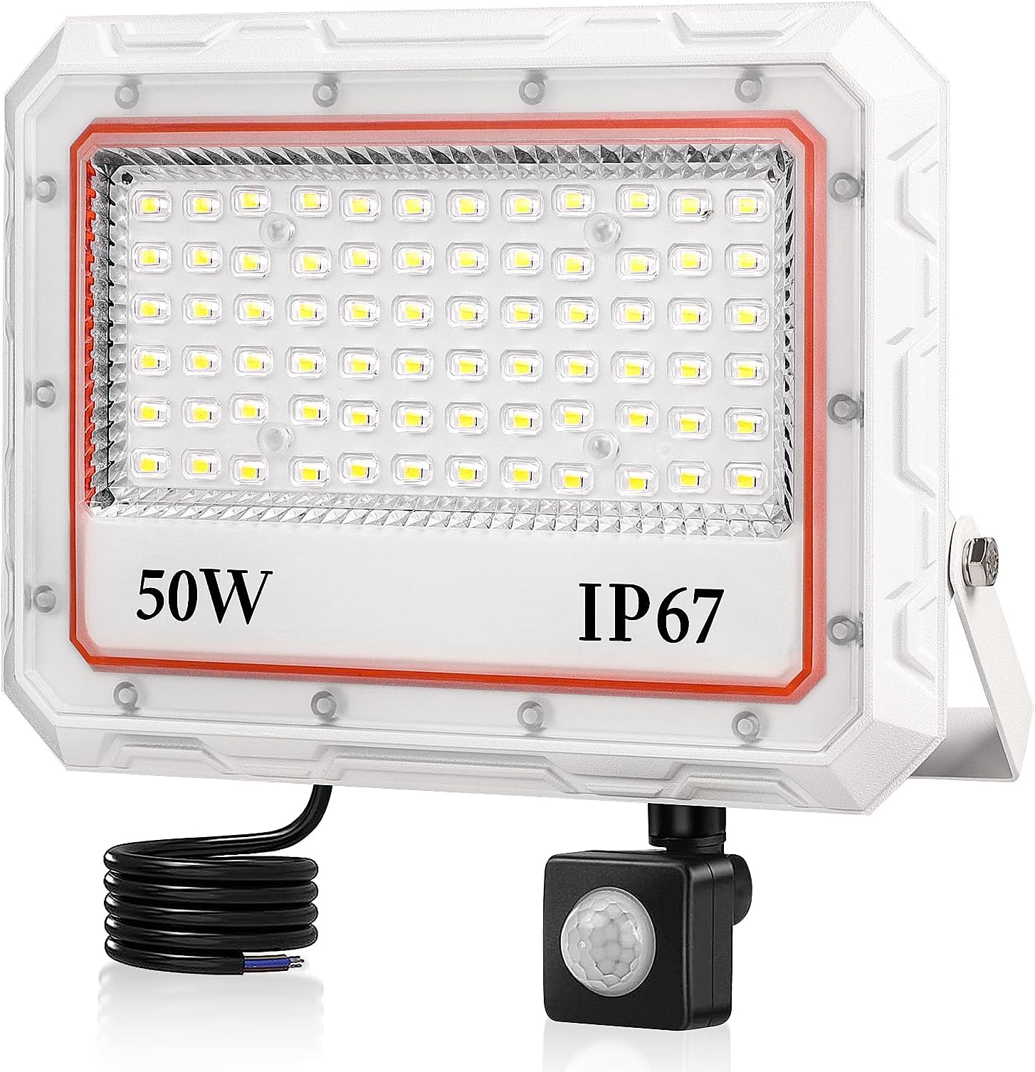LED Strahler mit Bewegungsmelder Außen 50W, 6000K Kaltweiß Aussenstrahler mit Bewegungsmelder ...