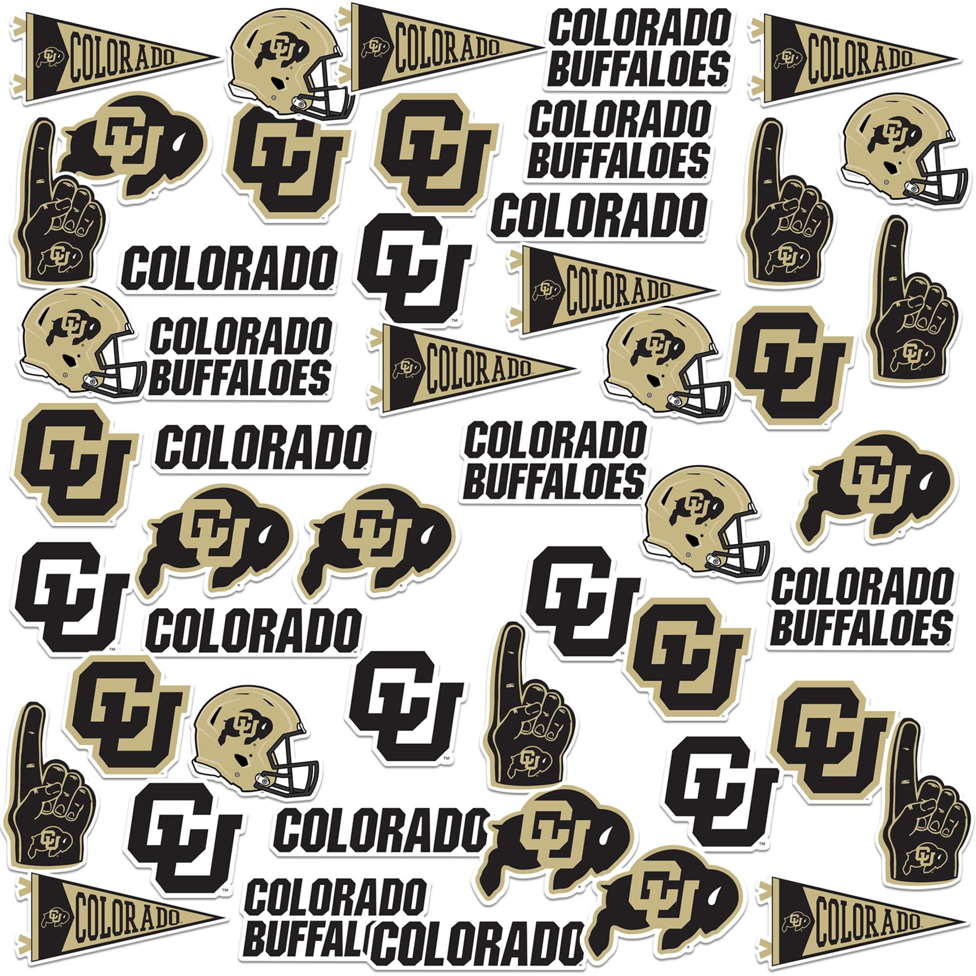 Amazon.com: University of Colorado 50ct Vinyl Large Deluxe Stickers ...