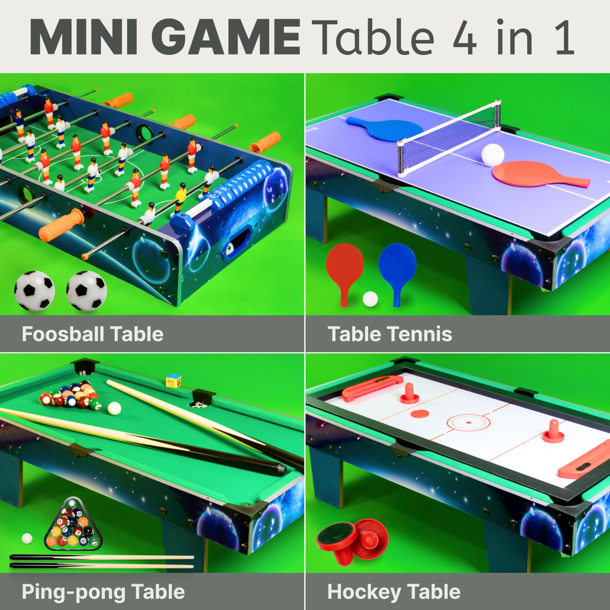 Snapklik.com : 4 In 1 Mini Game Table 28" Multi Game Table For Adults ...